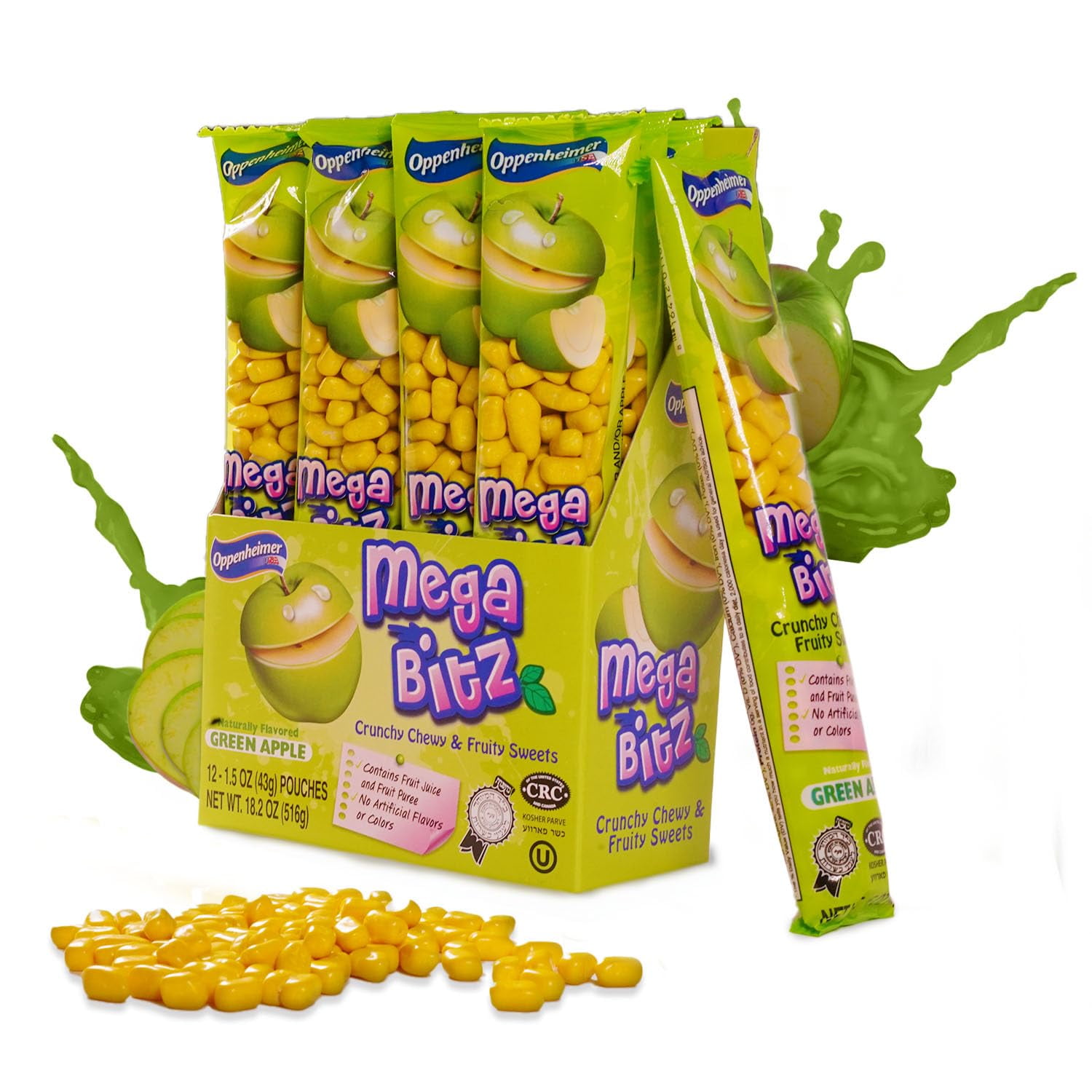 Mega Bitz Fruit Nuggets Green HYZ01 Apple Candy for Kids - Naturally ...