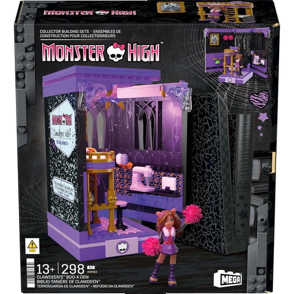 Mega Bloks Monster High Clawdeen's Boo-k Crypt Building Set (299 Pieces ...