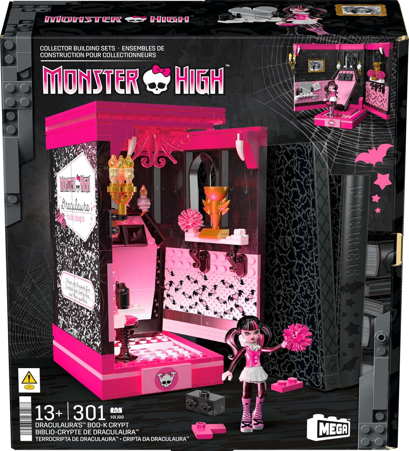 Mega Bloks Monster High Draculaura's Boo-k Crypt Building Set (301 ...