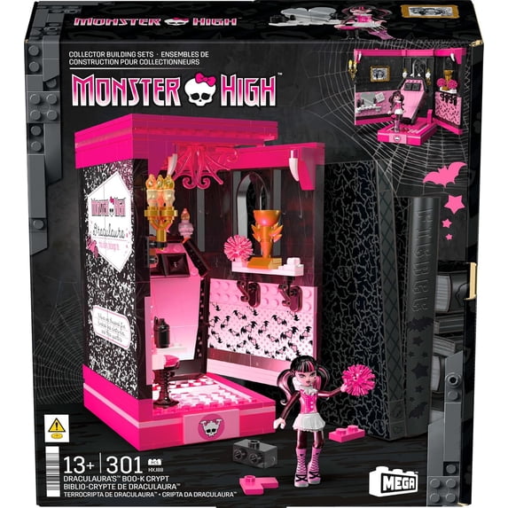 Mega Bloks Monster High Draculaura's Boo-k Crypt Building Set (301 ...