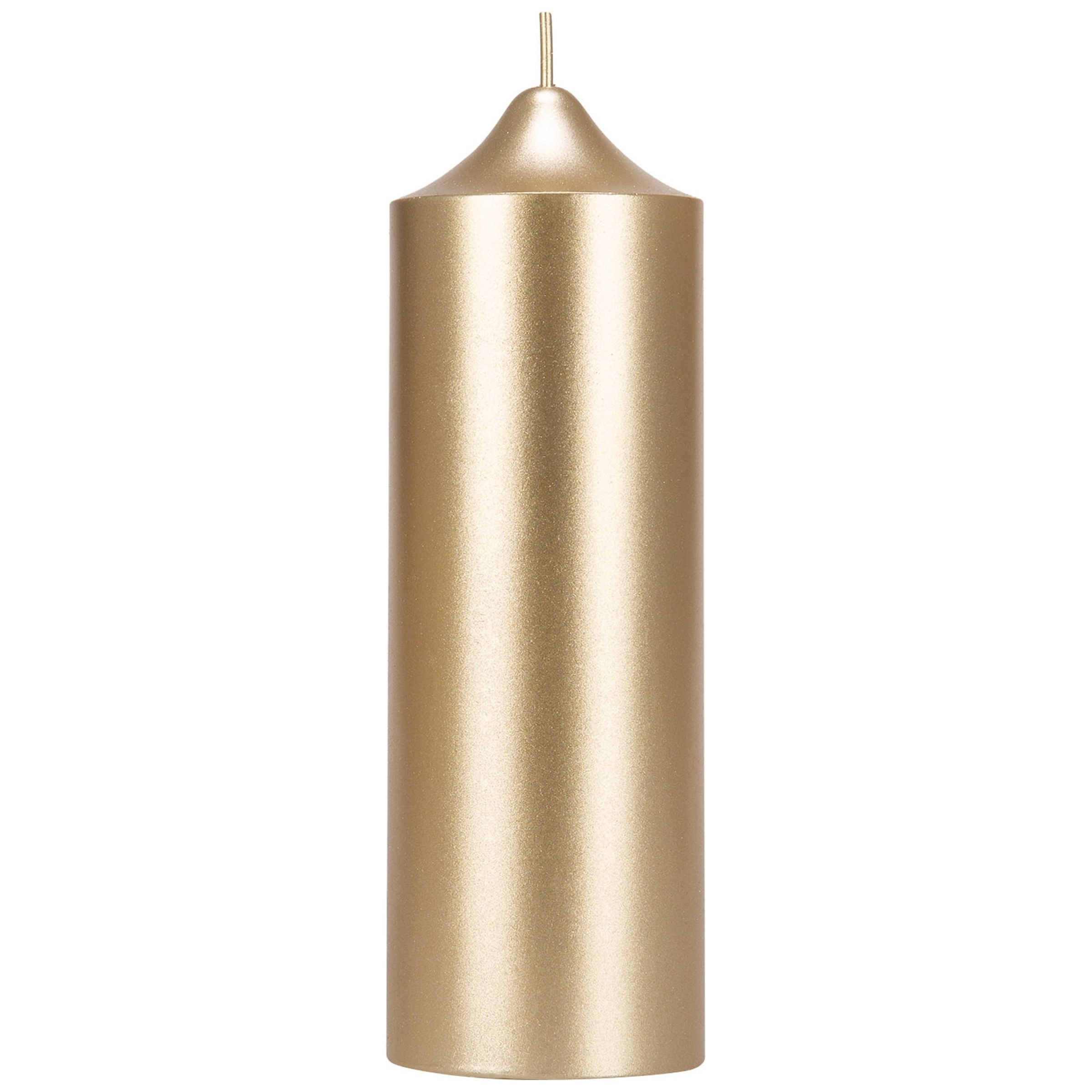 Mega Candles 1 pc Unscented Gold Dome Top Round Pillar Candle, Hand ...