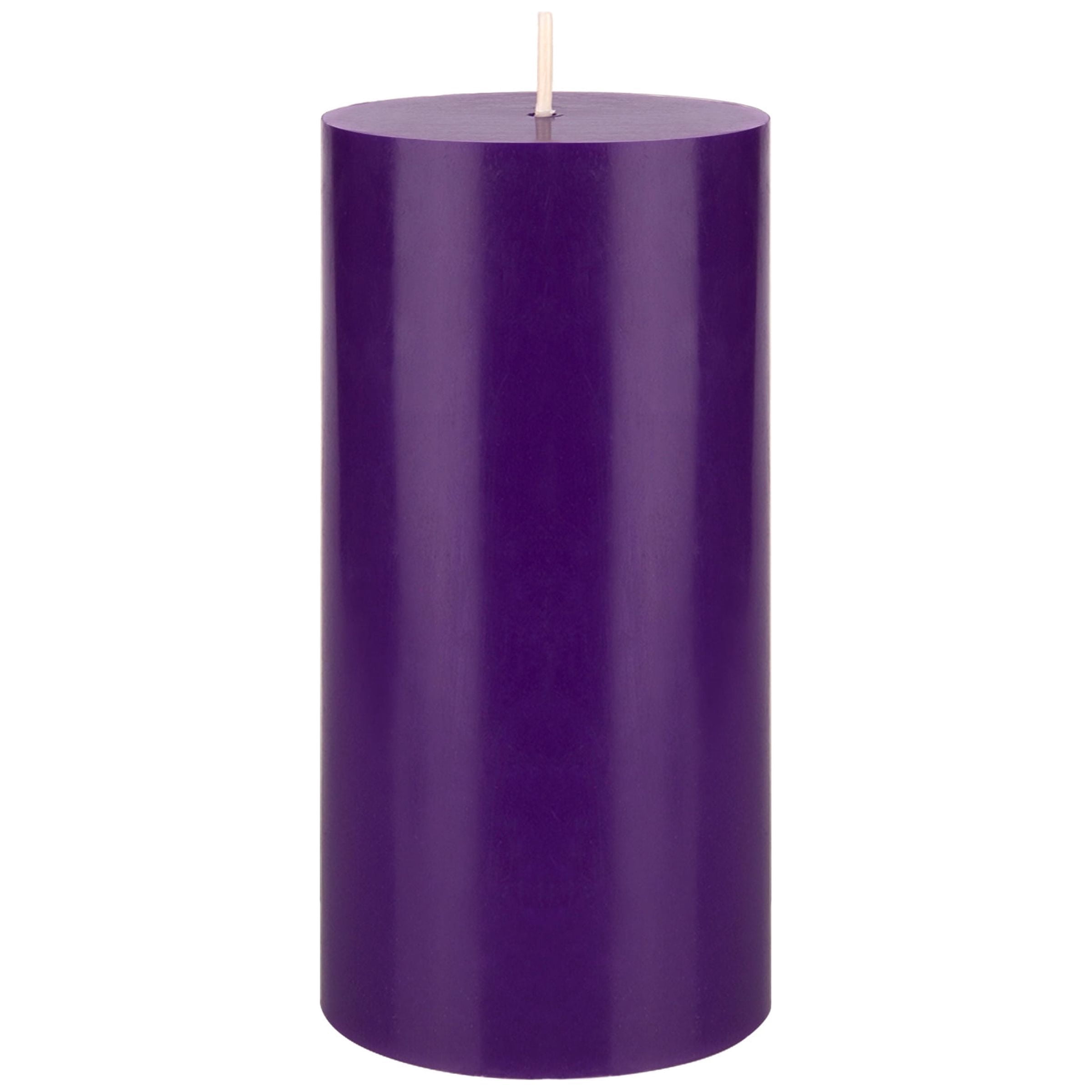 Mega Candles 1 pc Unscented Purple Round Pillar Candle, Hand Poured ...
