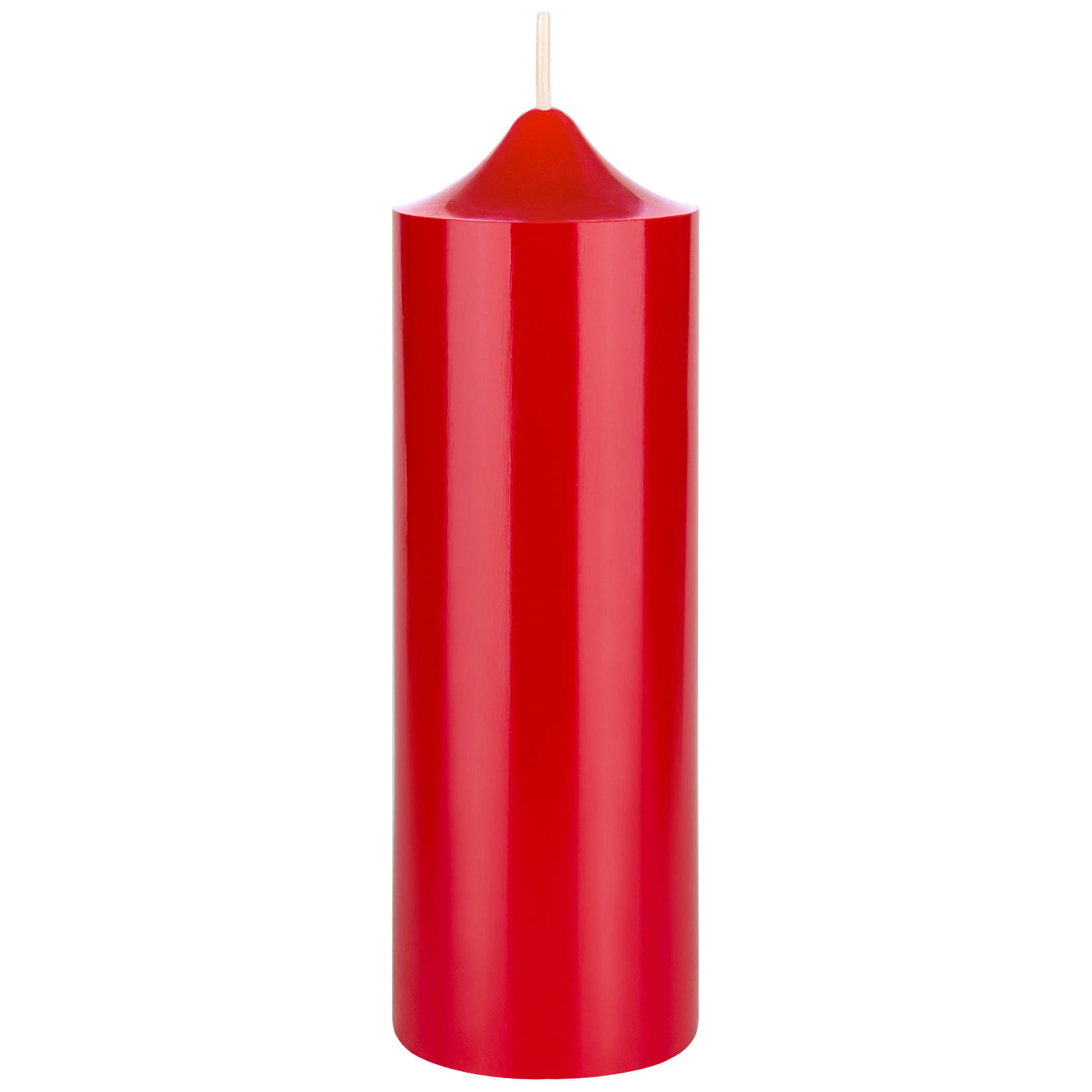Mega Candles Unscented Red Round Pillar Candle, Hand Poured Wax, 2x6 ...
