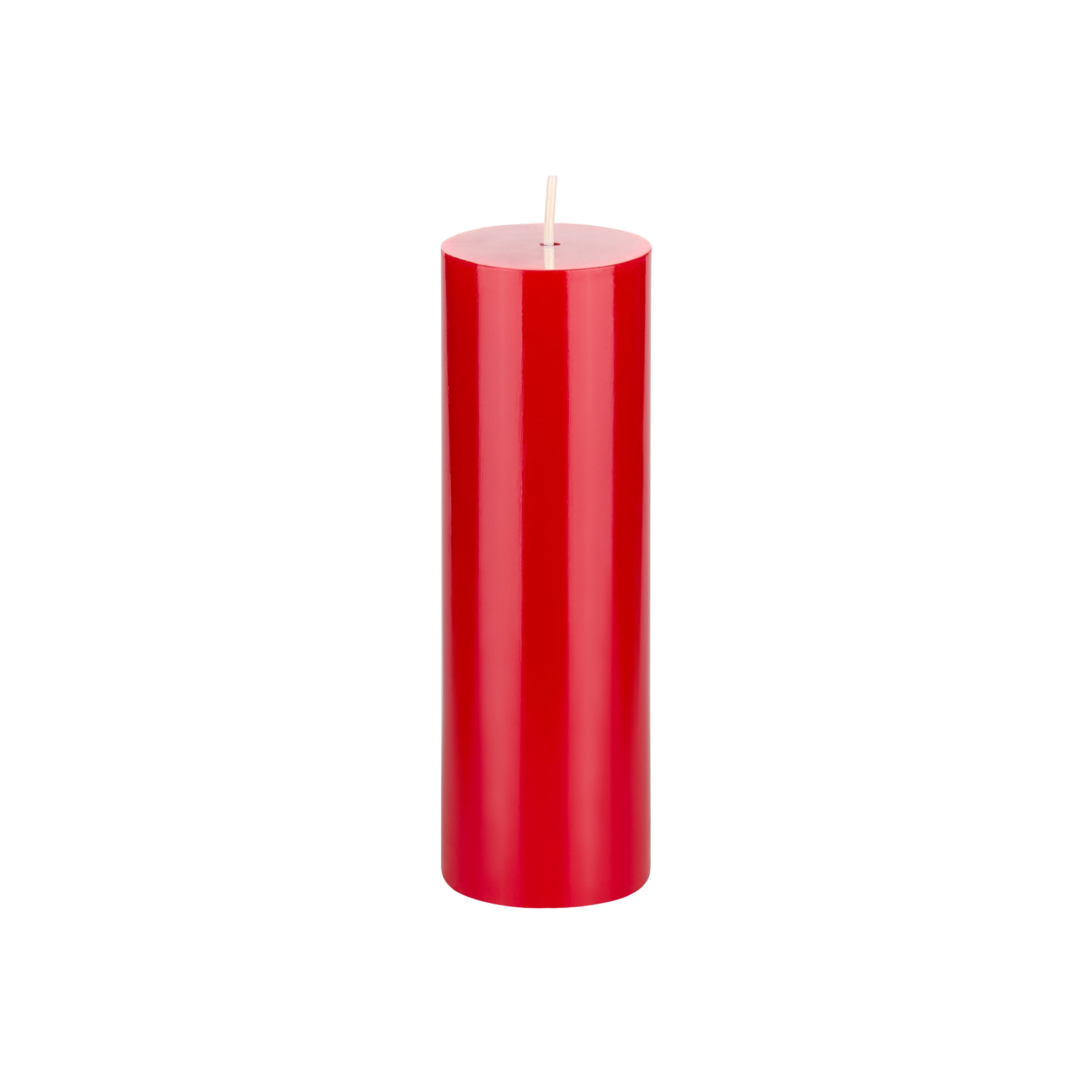 Mega Candles 1 pc Unscented Red Round Pillar Candle, Hand Poured ...