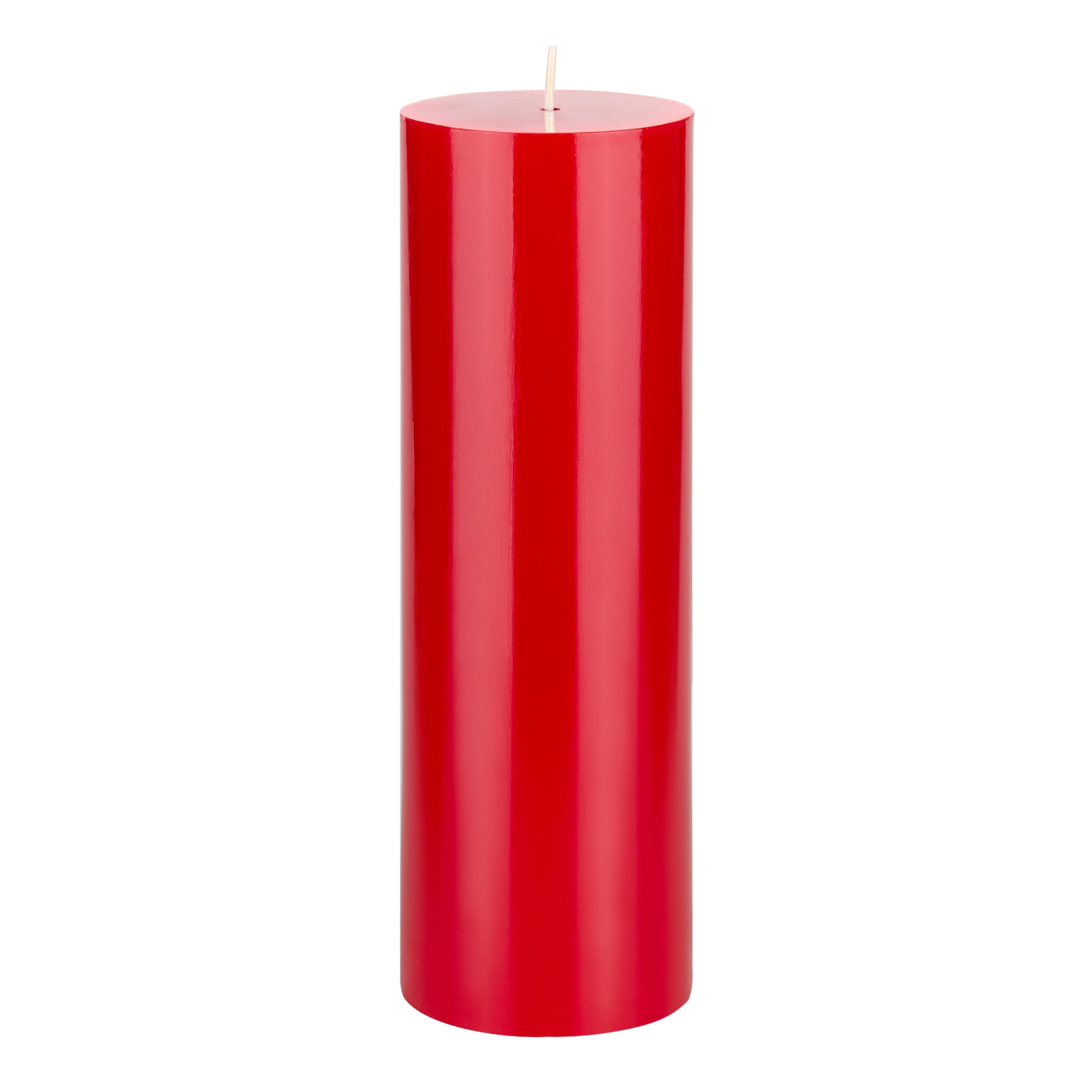 Mega Candles 1 pc Unscented Red Round Pillar Candle, Hand Poured ...