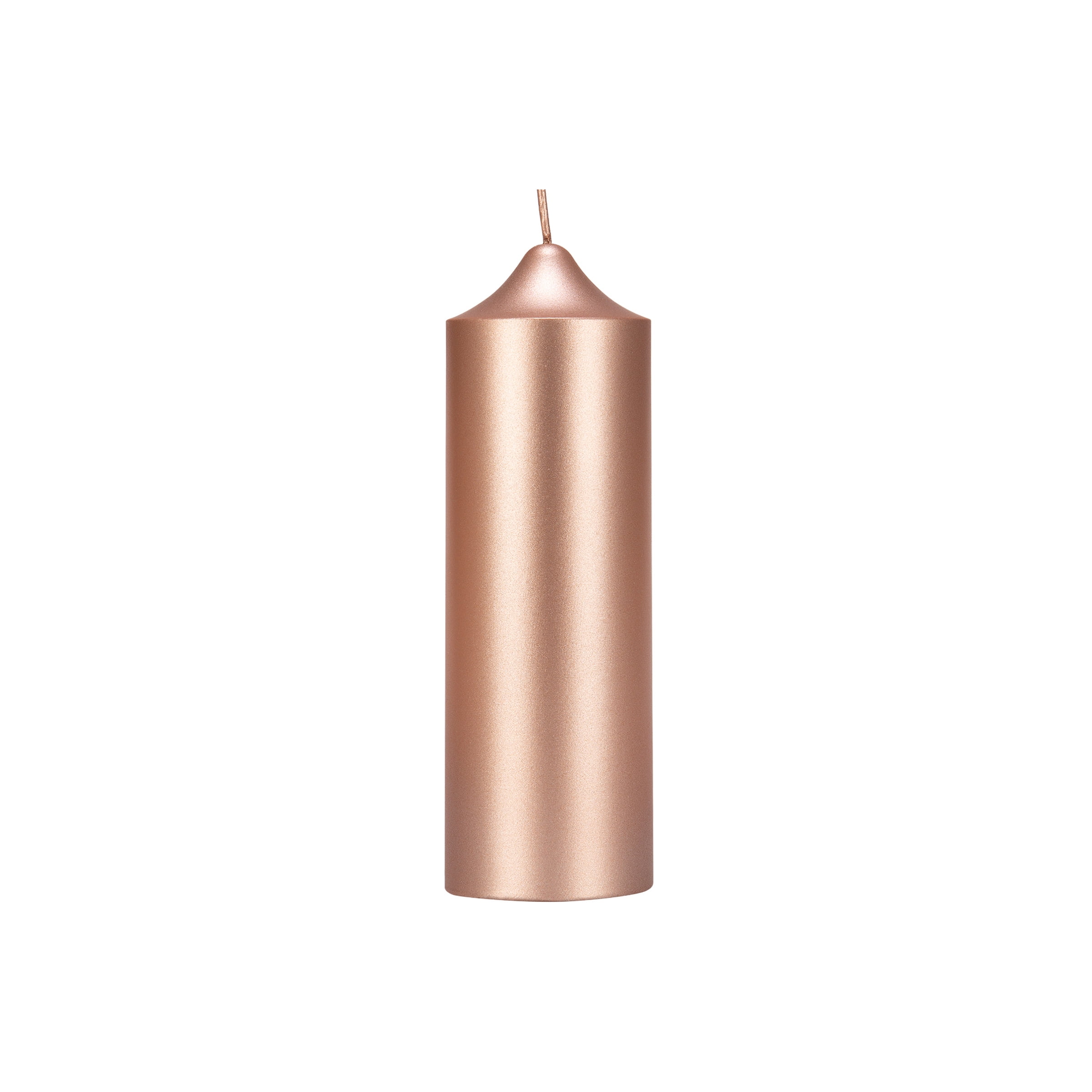 Mega Candles 1 pc Unscented Rose Gold Dome Top Round Pillar Candle ...