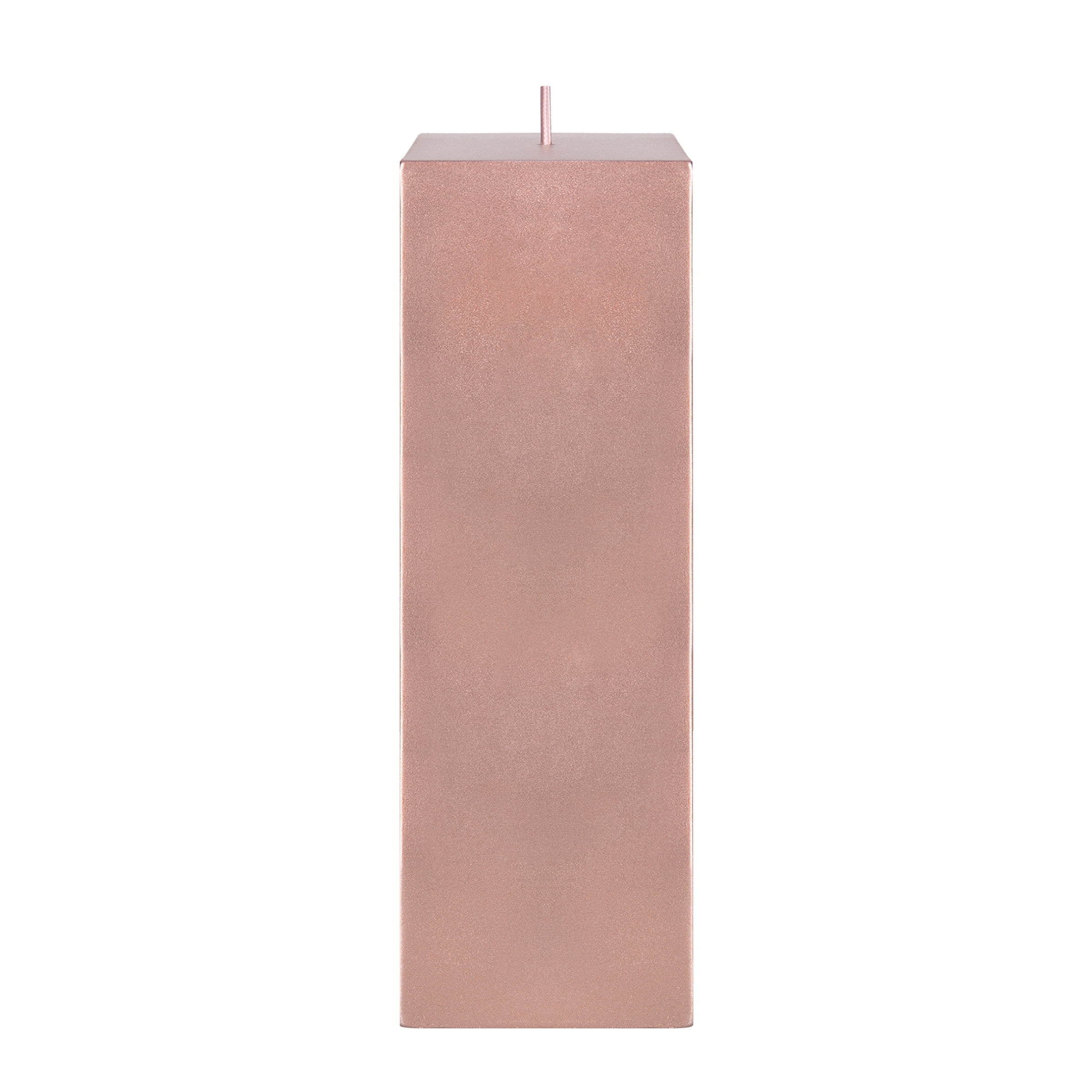 Mega Candles 1 pc Unscented Rose Gold Square Pillar Candle, Hand Poured ...