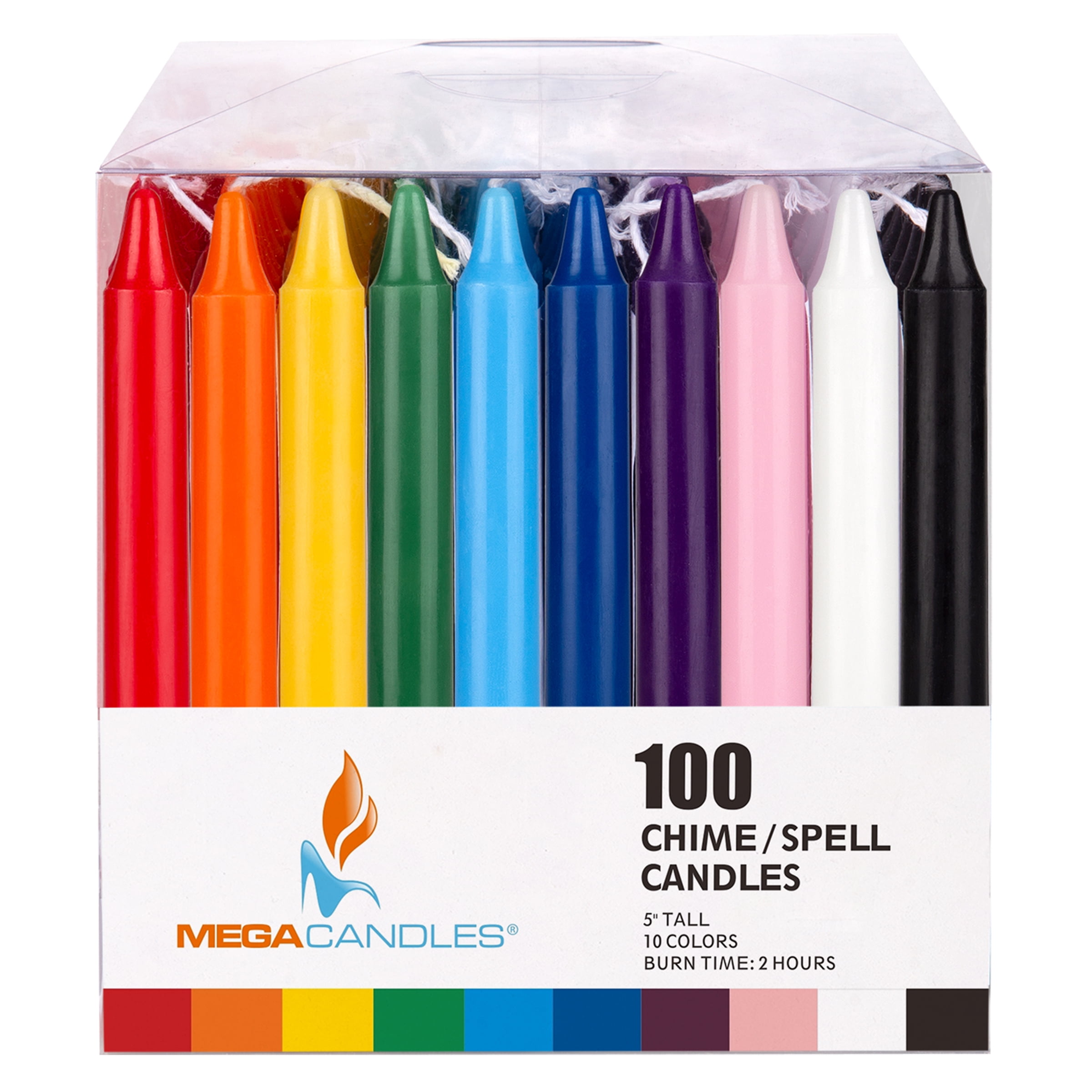 Mega Candles 100 pcs 5 Inch Mini Taper Candle, Unscented, Assorted ...