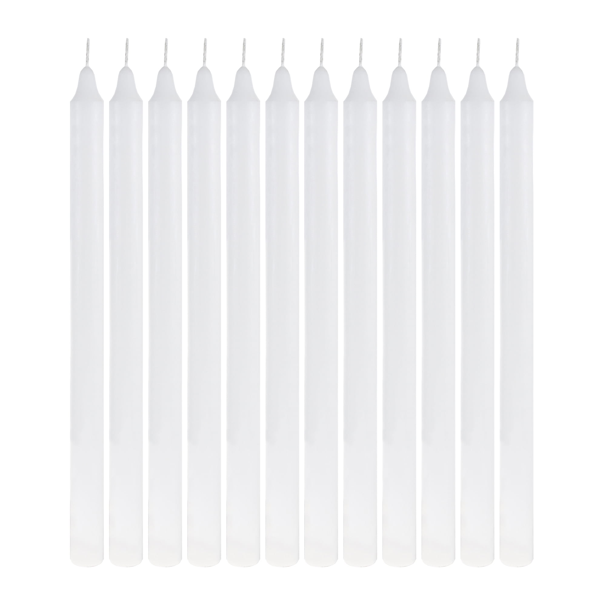 Mega Candles 12 pcs Unscented White Straight Taper Candle, Hand Poured ...