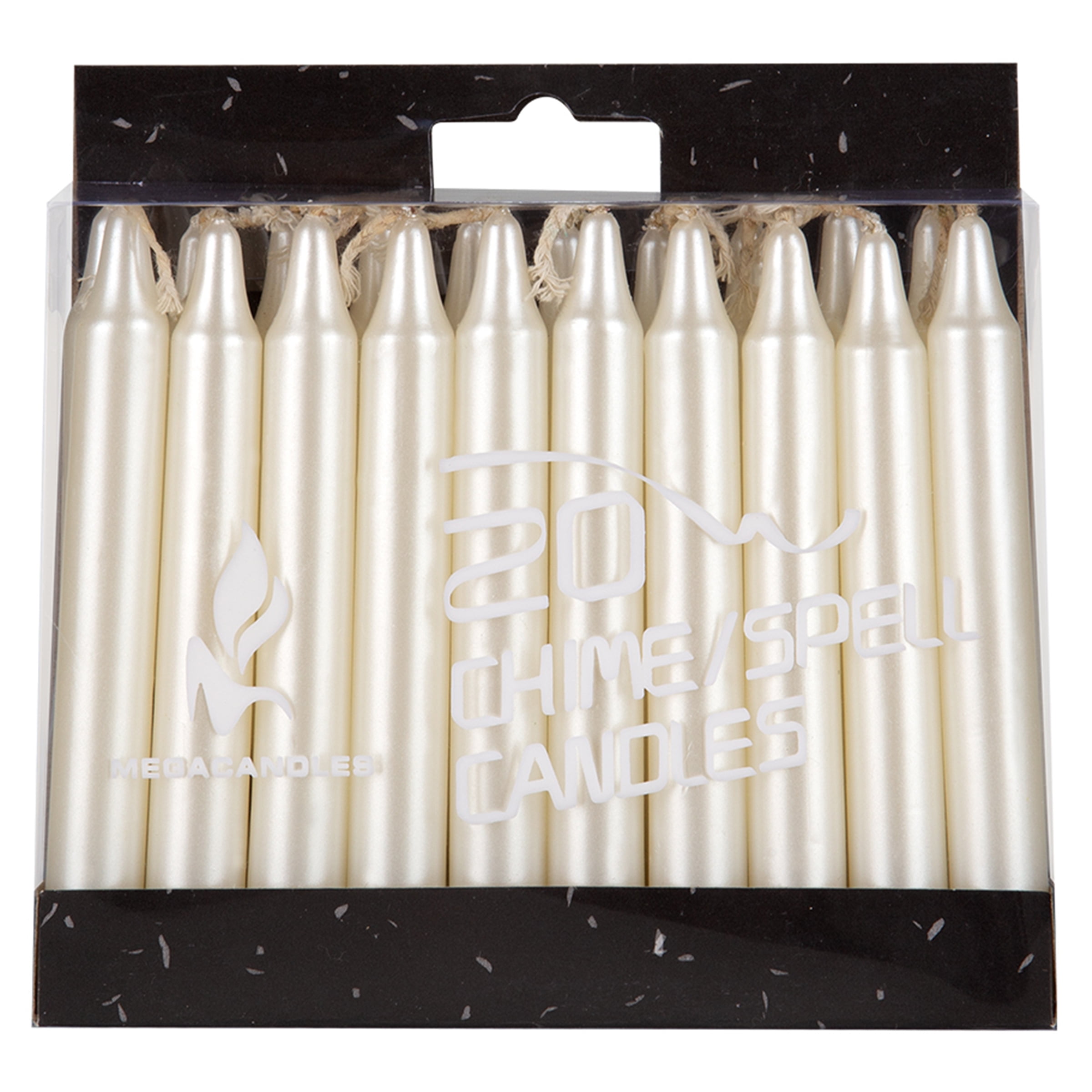 Mega Candles 20 pcs Unscented Metallic White Mini Taper Candle, 4 Inch ...