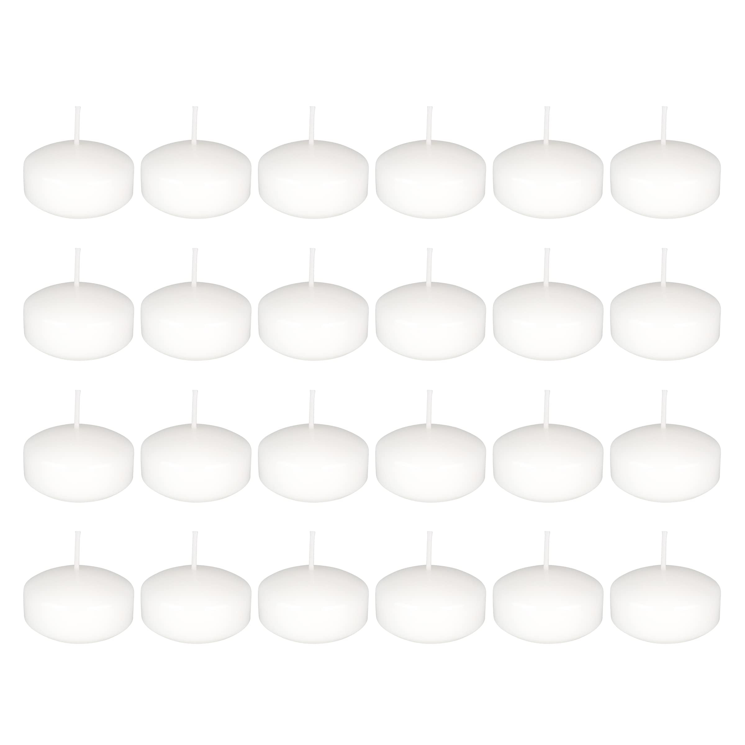 Mega Candles 24 pcs Unscented White Floating Candles, Hand Poured Wax ...