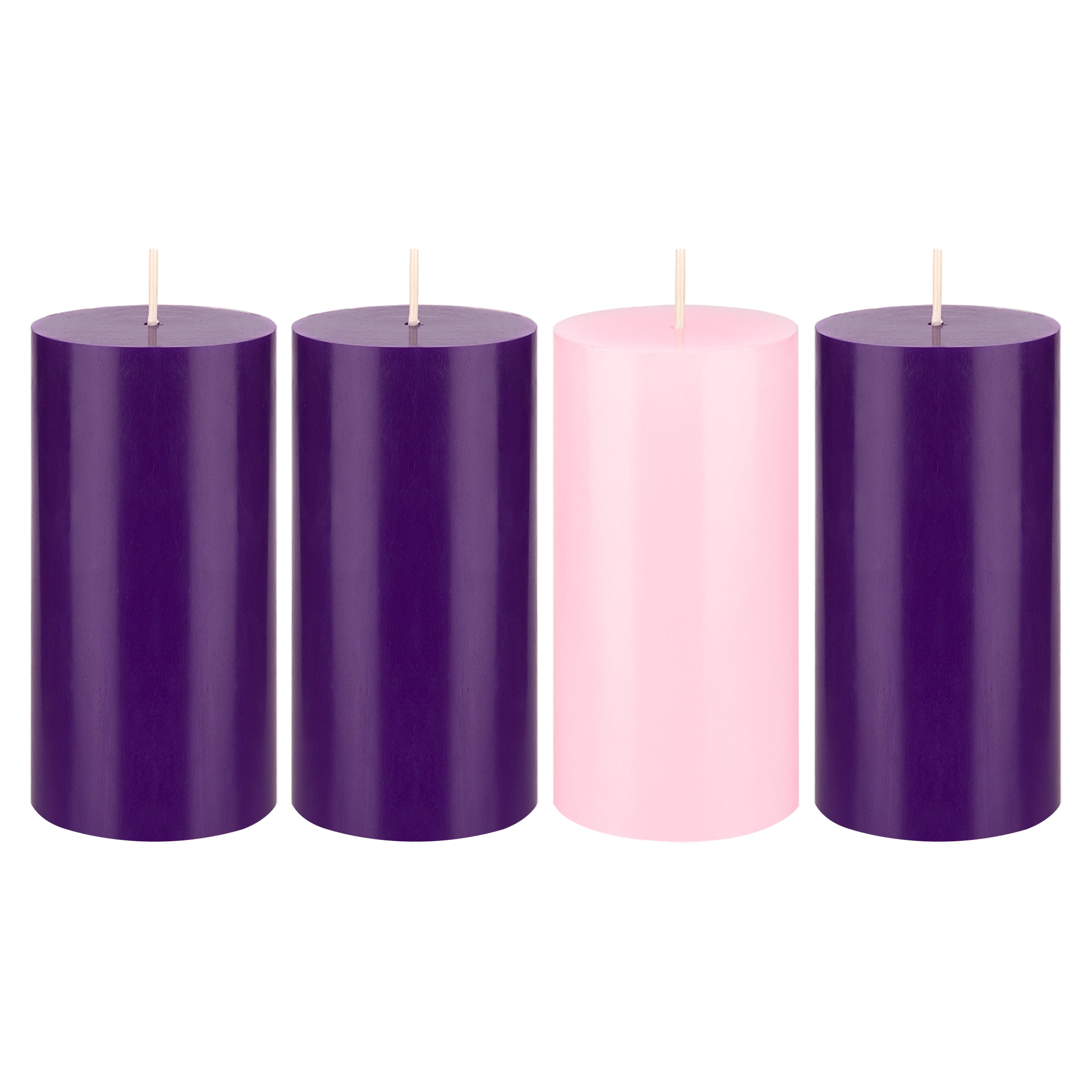 Mega Candles 4 pcs Unscented Christmas Advent Round Pillar Candle, Hand ...