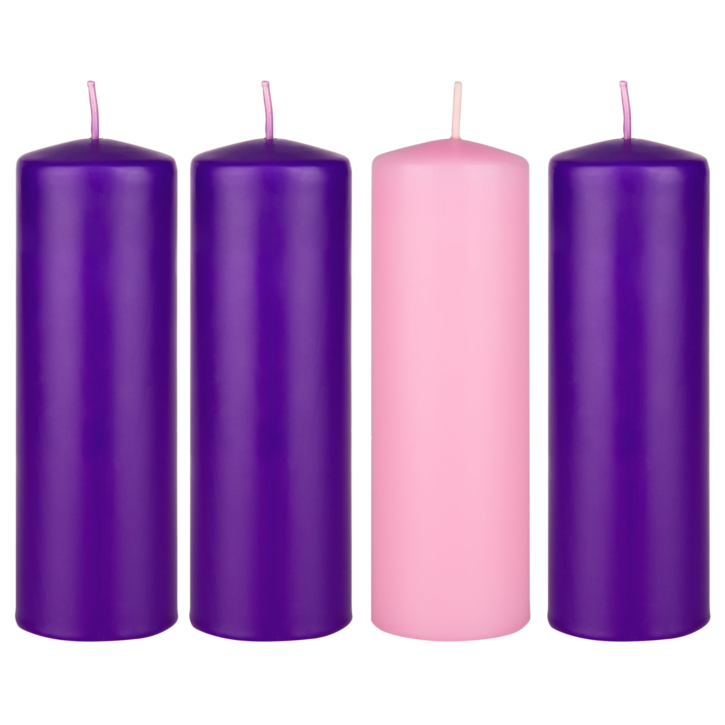Mega Candles 4 pcs Unscented Christmas Advent Candles Set, Hand Poured ...
