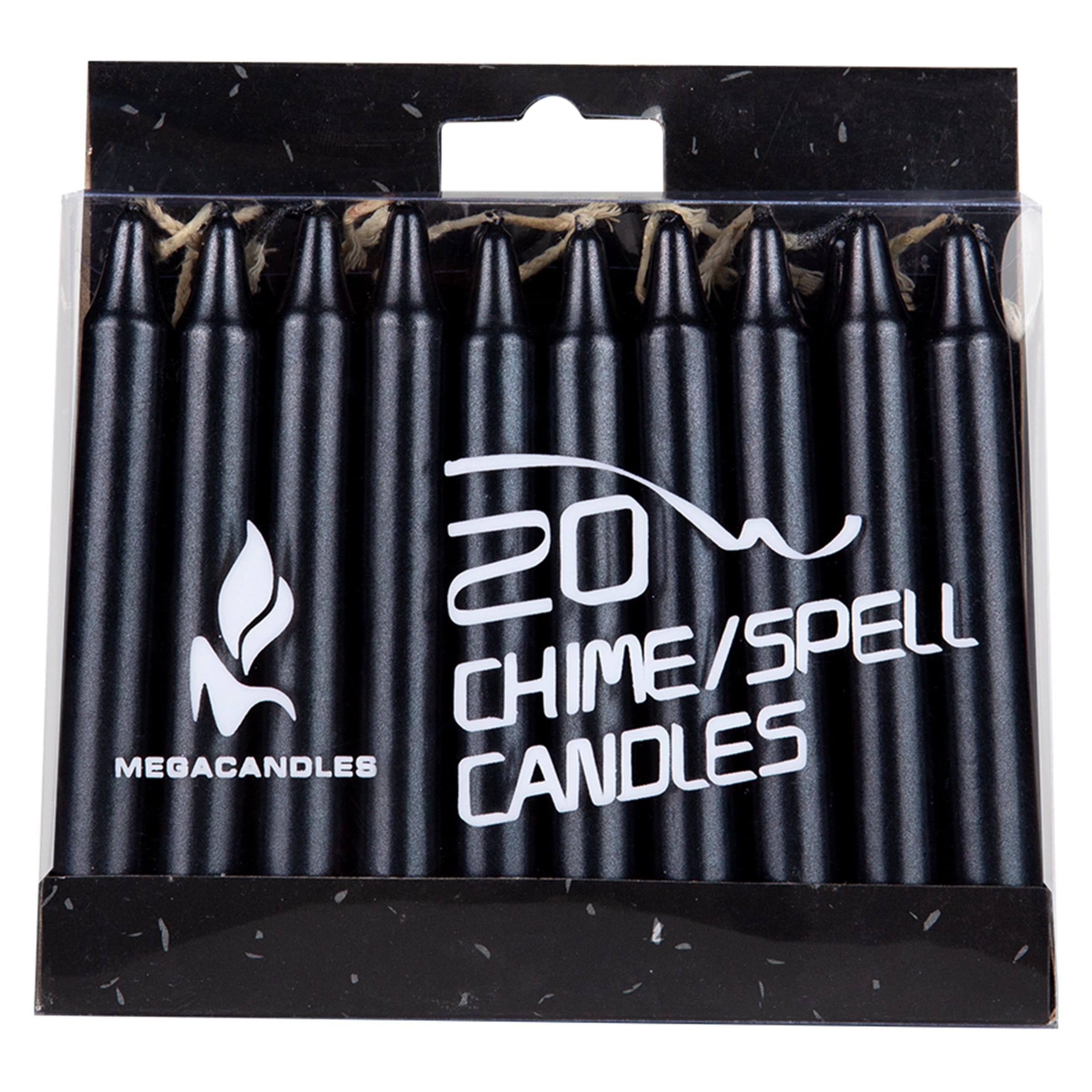 Mega Candles 40 pcs Unscented Metallic Black Mini Taper Candle, 4 Inch ...
