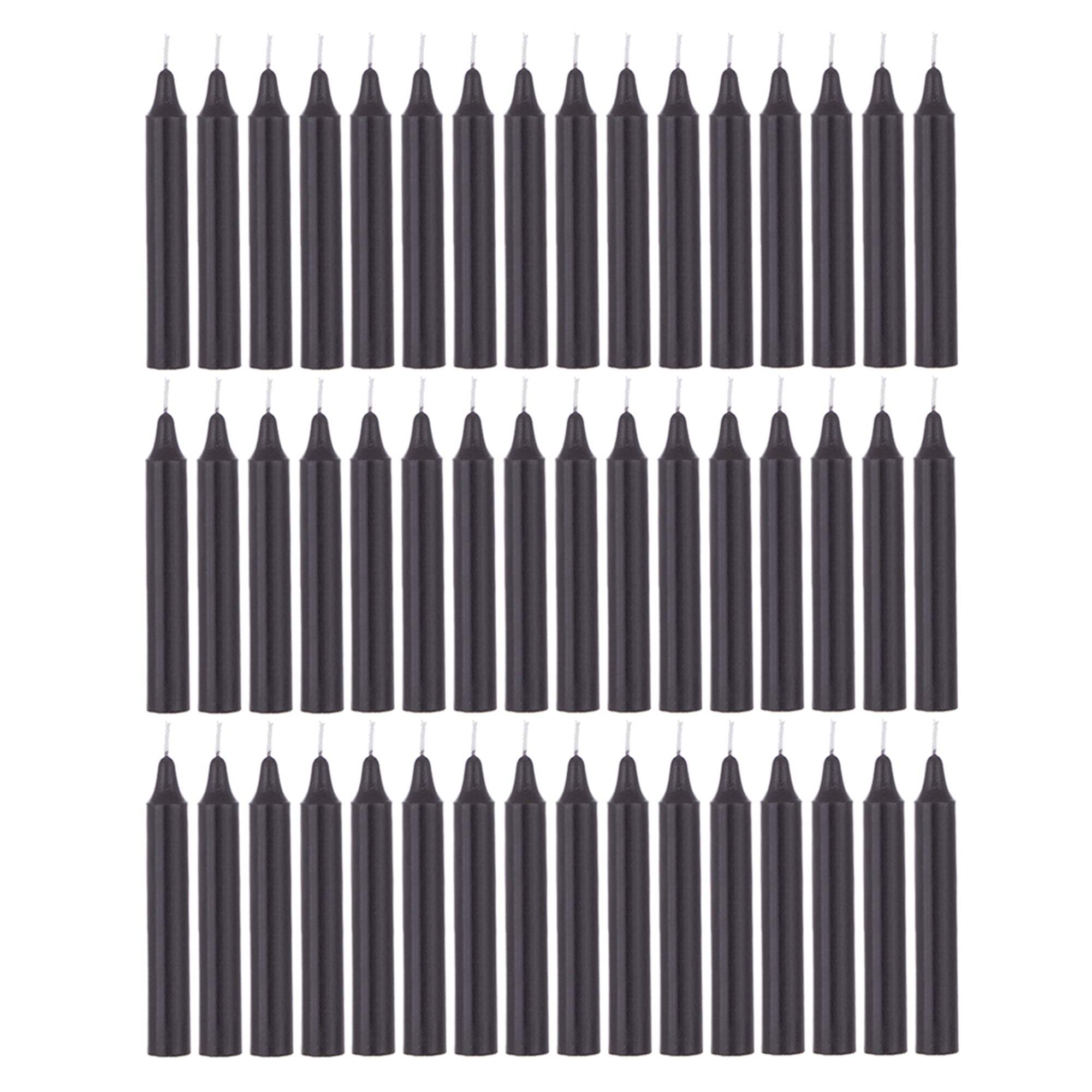 Mega Candles 48 pcs Unscented Black Straight Taper Candle, Hand Poured ...