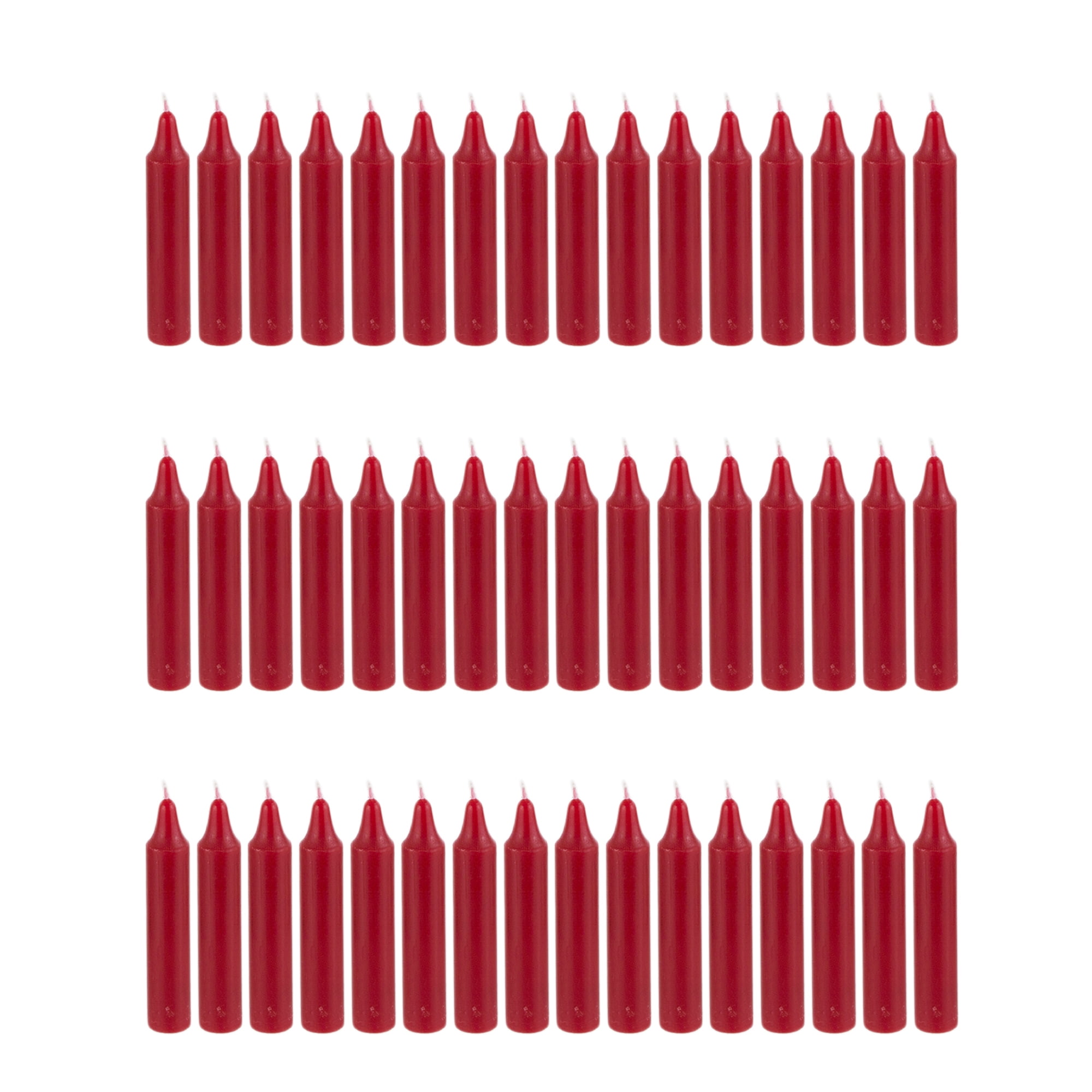 Mega Candles 48 pcs Unscented Red Straight Taper Candle, Hand Poured ...