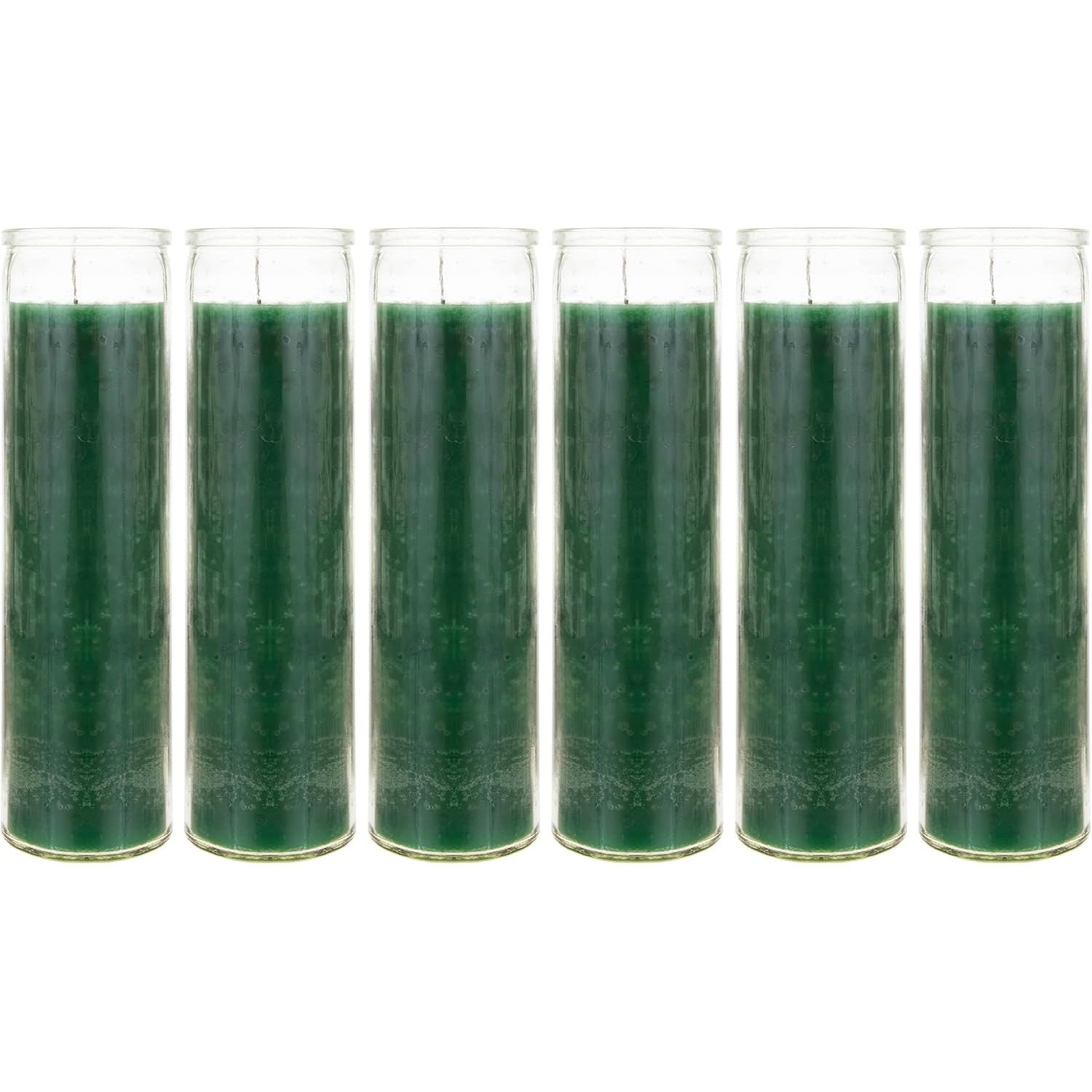 Mega Candles 6 pcs Unscented Green 7 Day Devotional Prayer Glass ...