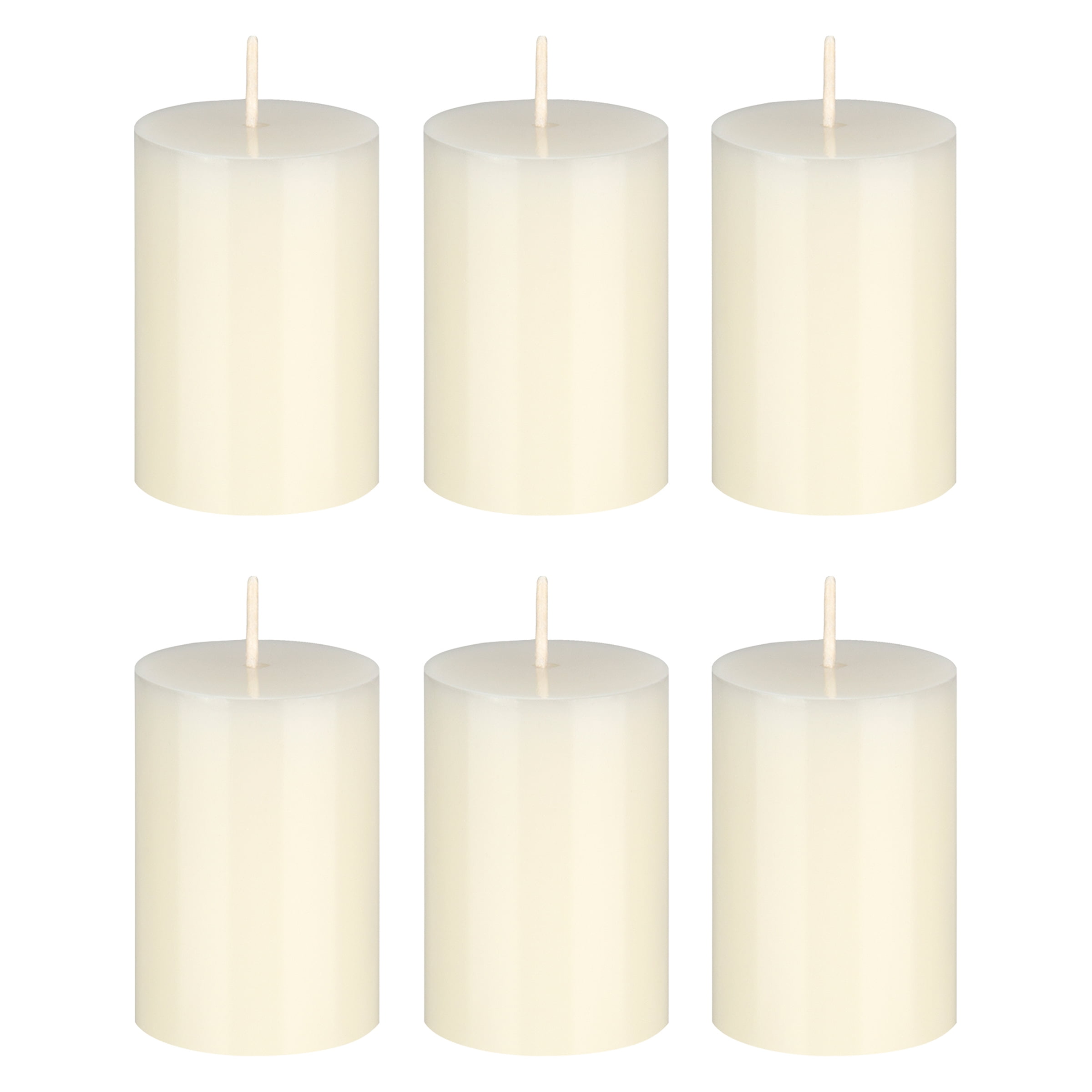 Mega Candles 6 pcs Unscented Ivory Round Pillar Candle, Hand Poured ...