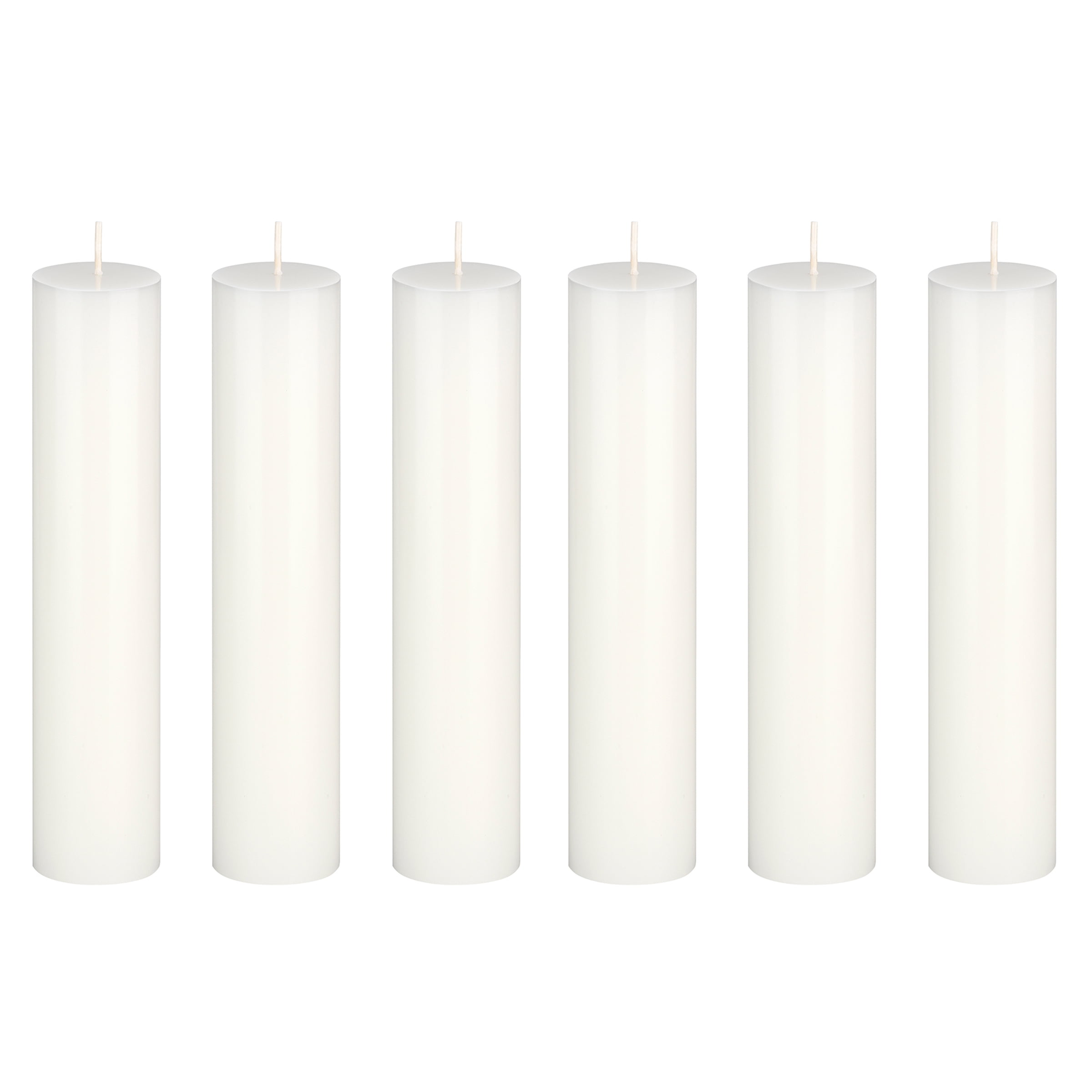 Mega Candles 6 pcs Unscented White Round Pillar Candle, Hand Poured ...