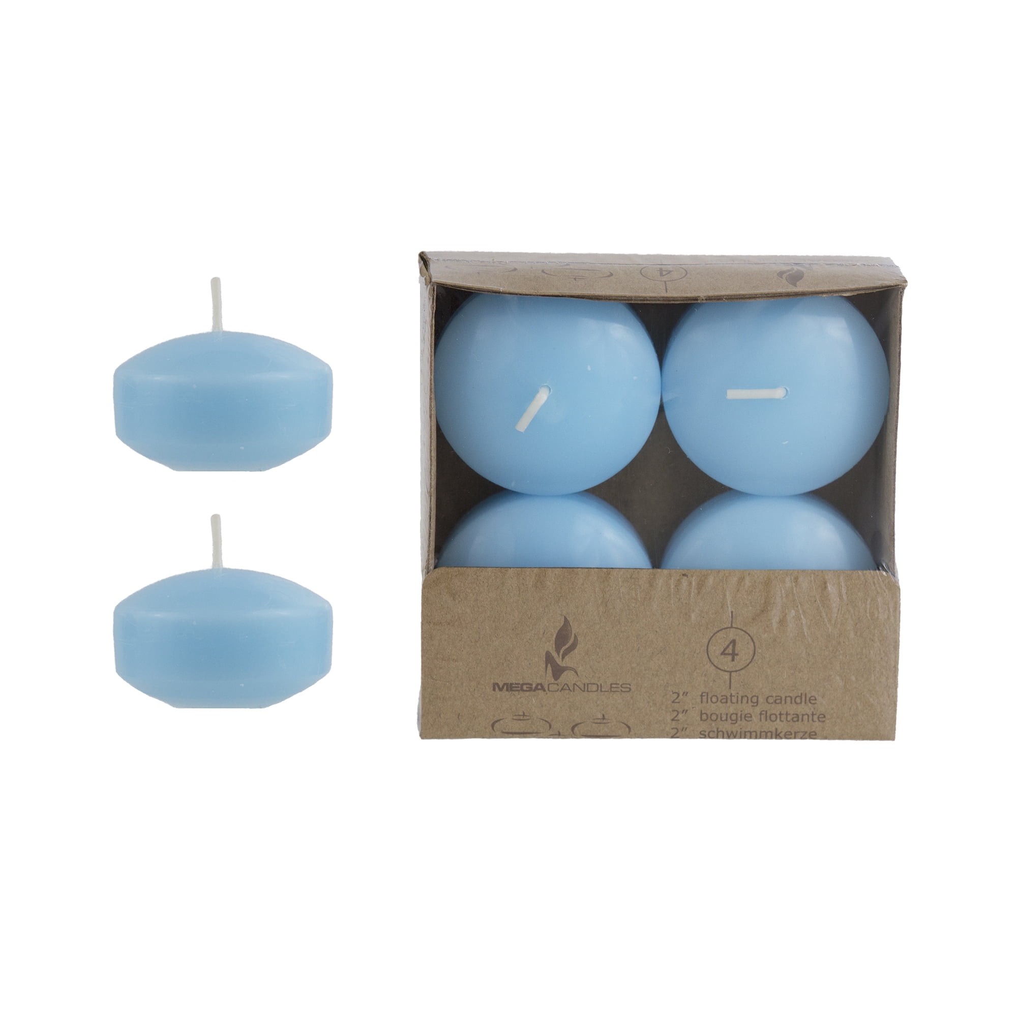 Mega Candles - Unscented 2 Inch Floating Round Disc Candles - Light ...