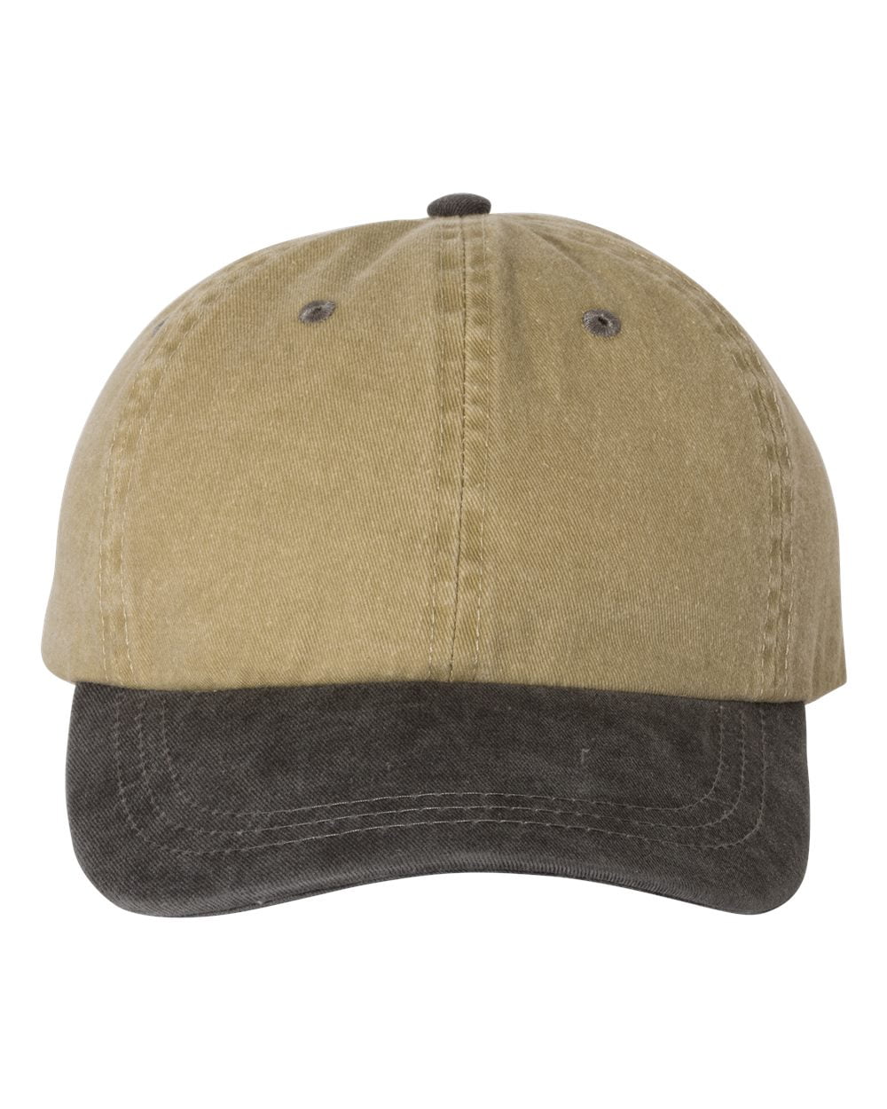 Mega Cap 7601 Pigment-Dyed Twill Cap-Khaki/ Black - Walmart.com