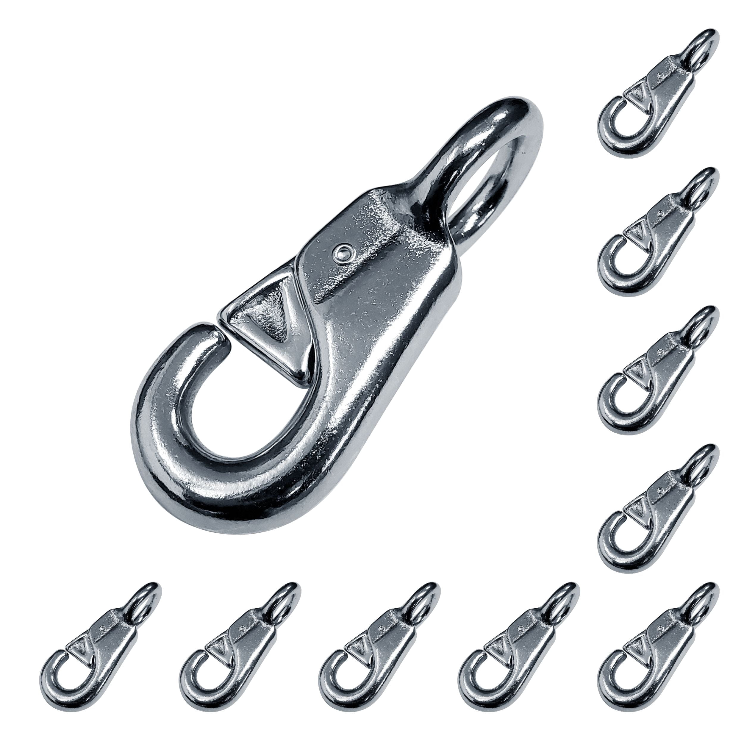 Mega Cargo Control 1" Forged Zinc Plated Bull Nose Snap Hook for 1" Tie ...