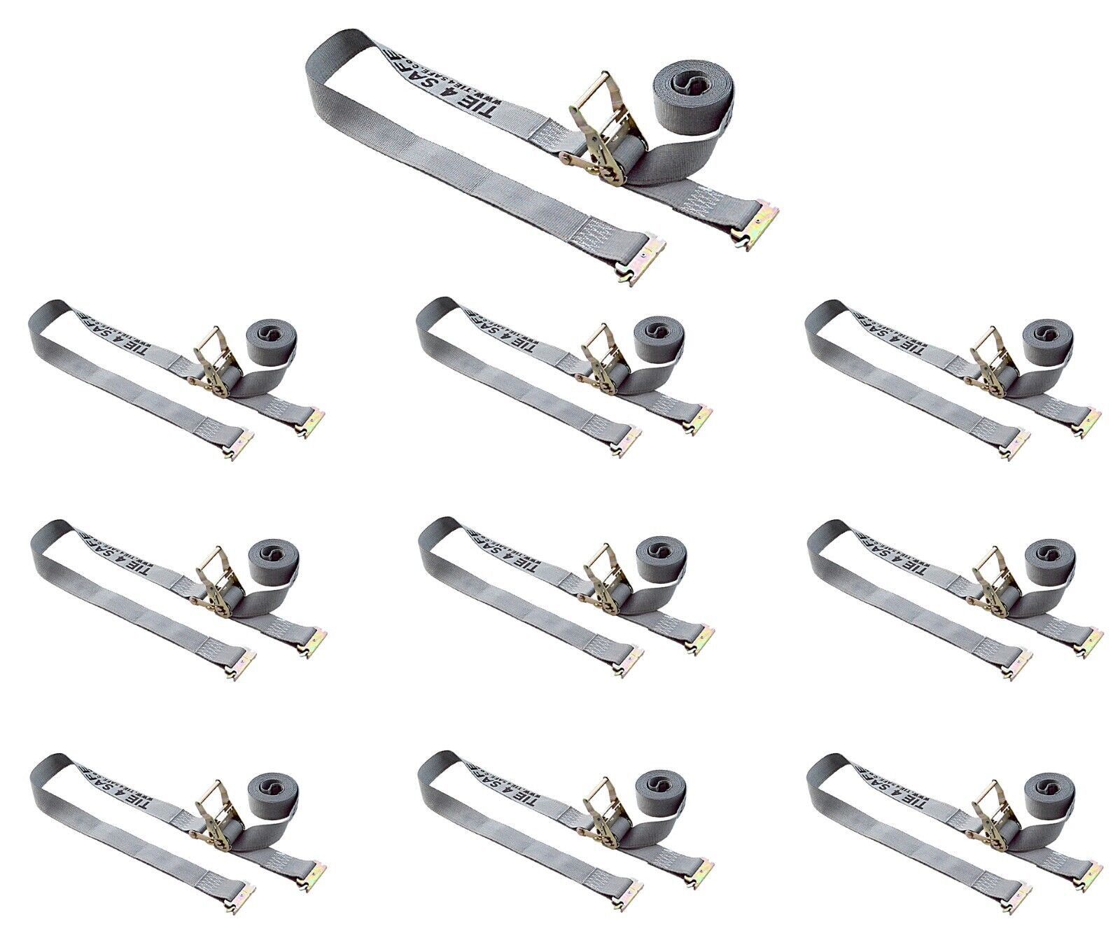 Mega Cargo Control 10 Pack 2" x 16' E-Track Ratchet Tie Down Strap with ...