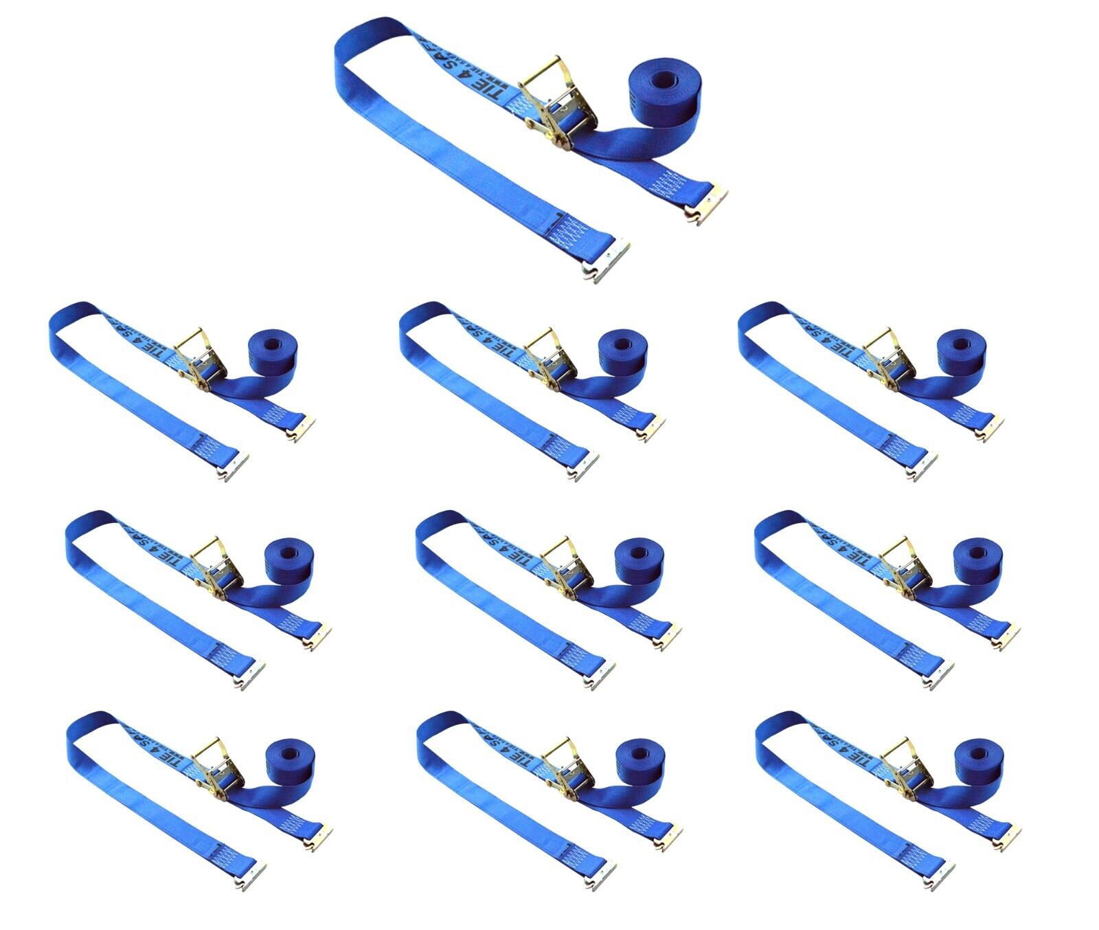 Mega Cargo Control 10 Pack 2" x 20' E-Track Ratchet Tie Down Strap with E-Track Spring Fittings ...