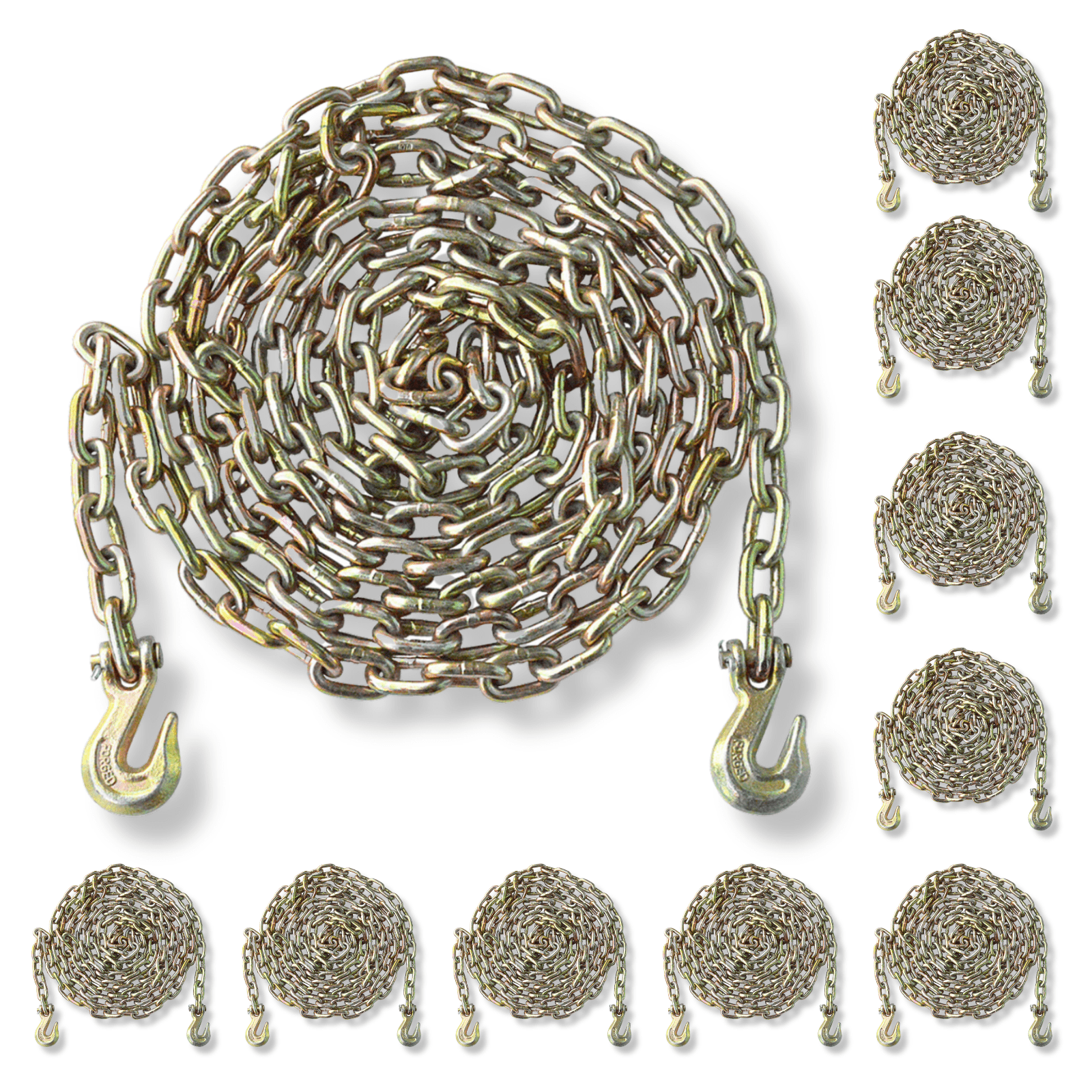 Mega Cargo Control 10 Pack G70 5/16" x 20' Tow Chain Transportation ...