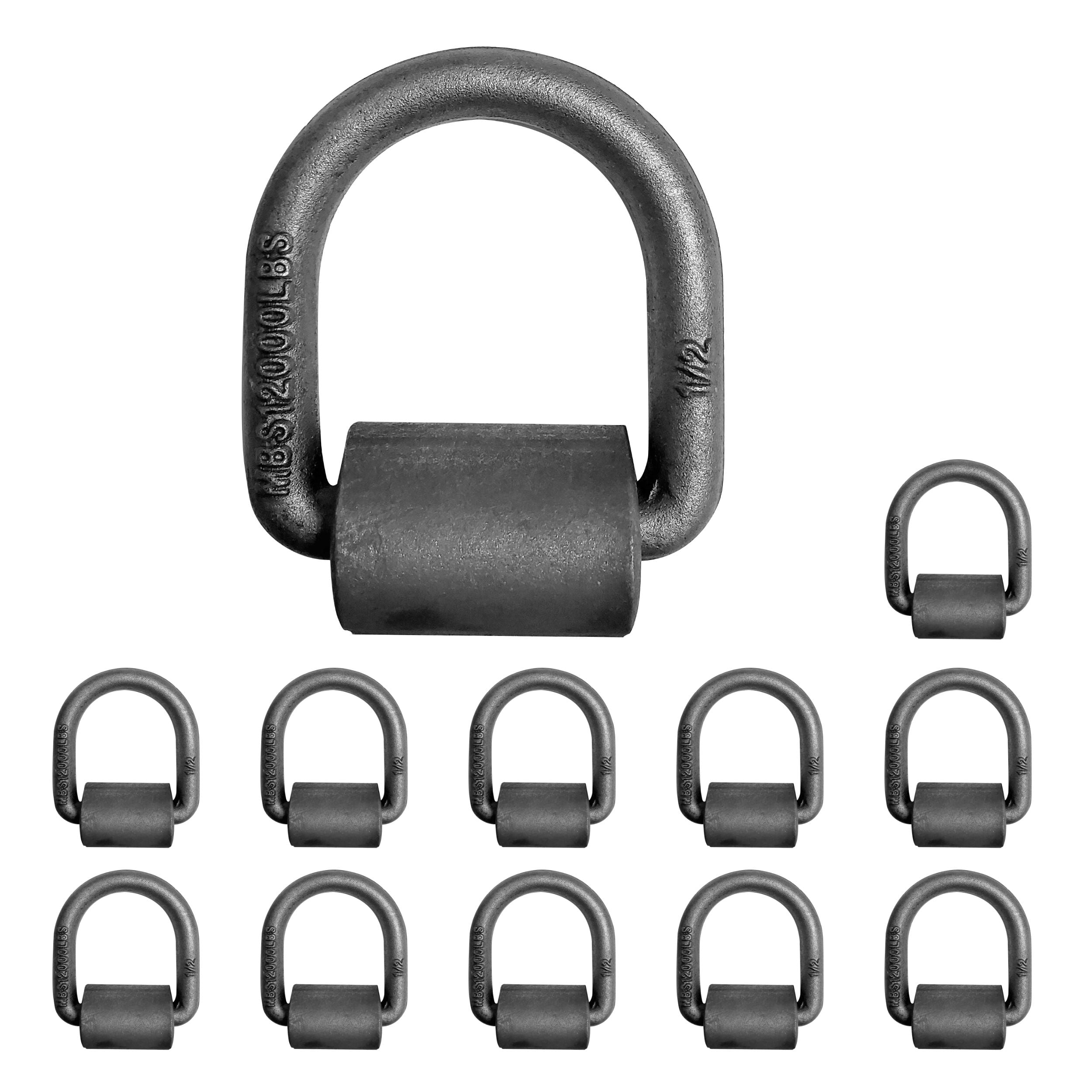 Mega Cargo Control 12 Pack Heavy Duty 1/2" Weld-On D Ring for Flatbed ...