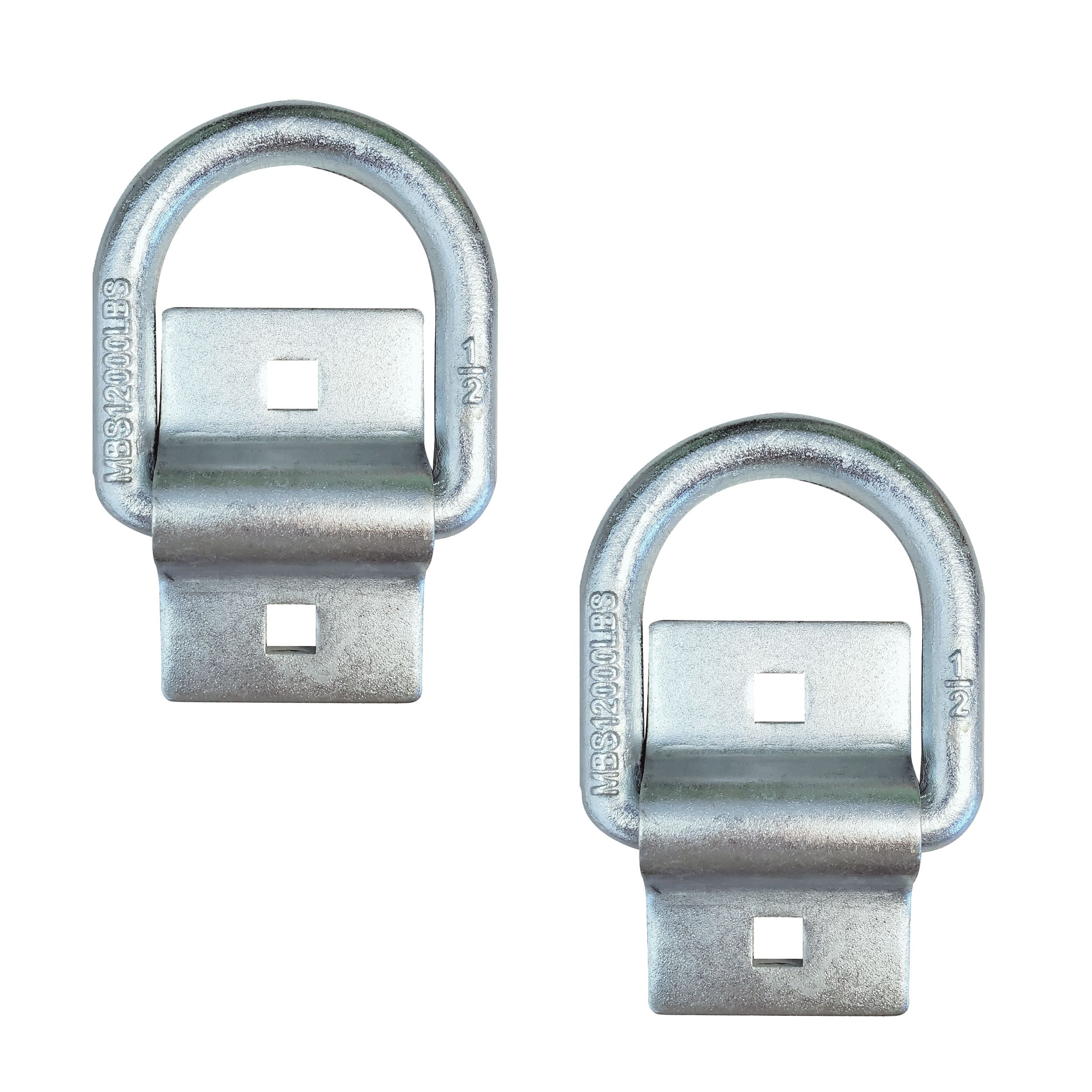 Mega Cargo Control 2 Pack 1/2" Bolt-On D Ring Flatbed Truck Trailer Tie Down Strap Chain Rope ...
