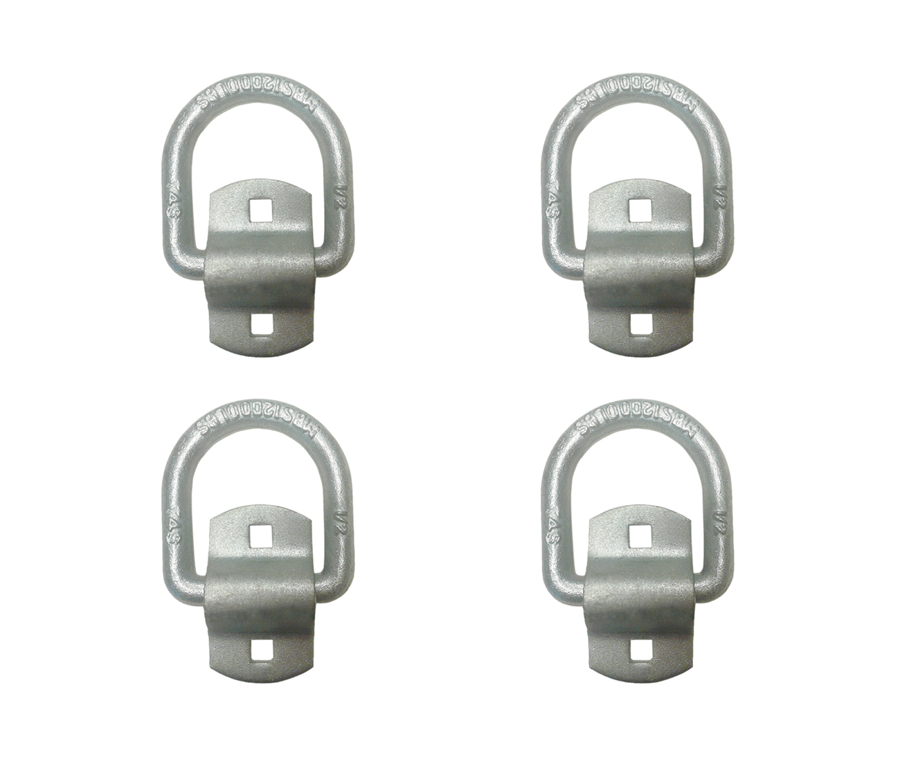 Mega Cargo Control 4 Pack 1/2" Bolt-On D Ring Flatbed Truck Trailer Tie ...