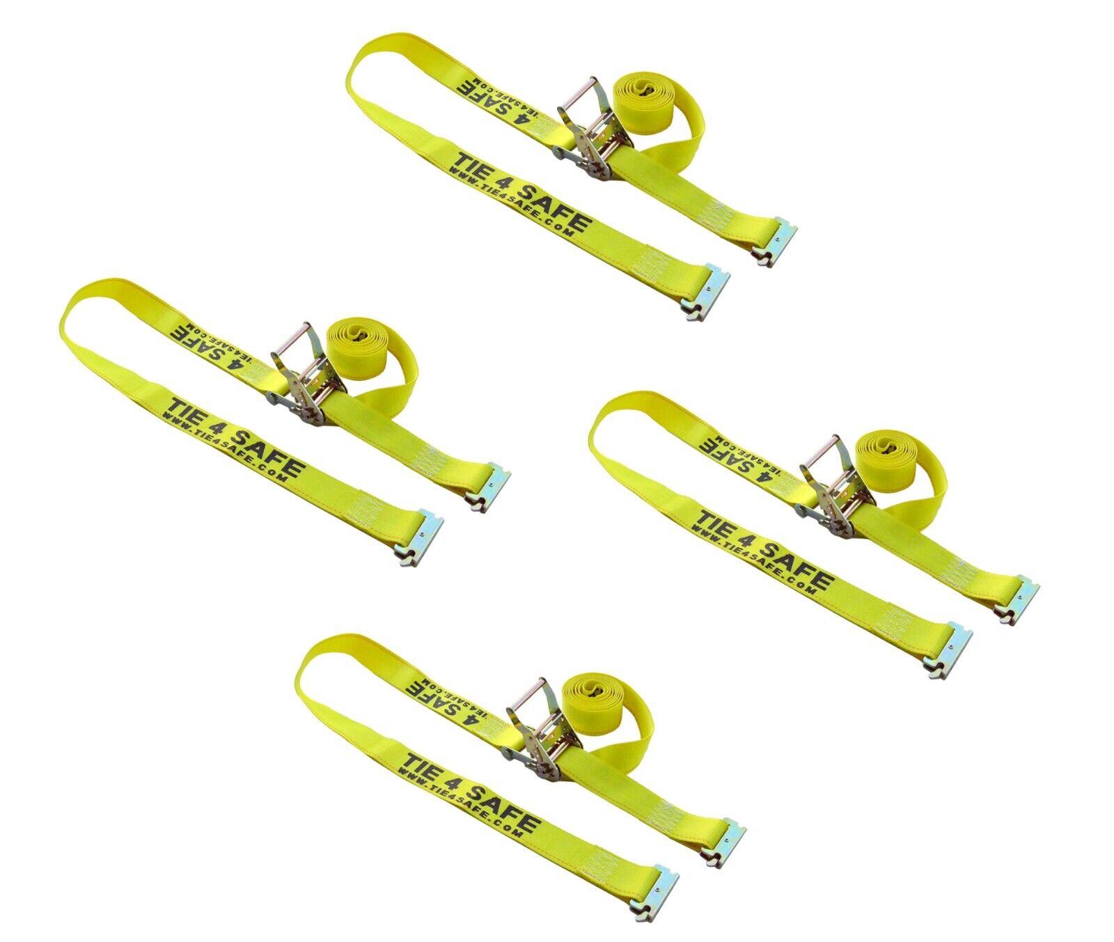 Mega Cargo Control 4 Pack 2" x 12' E-Track Ratchet Tie Down Strap with ...
