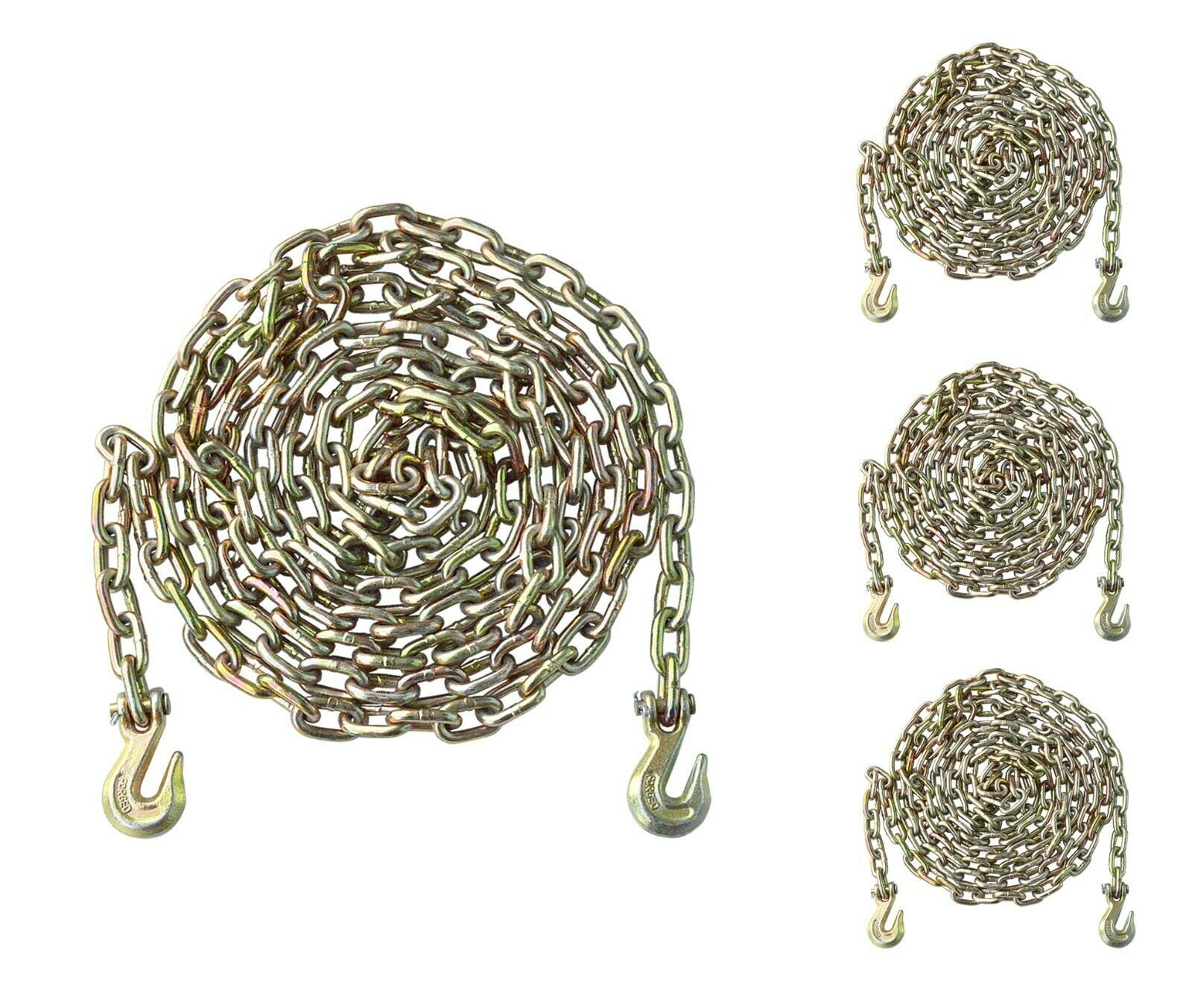 Mega Cargo Control 4 Pack G70 3/8" x 20' Tow Chain Transportation ...