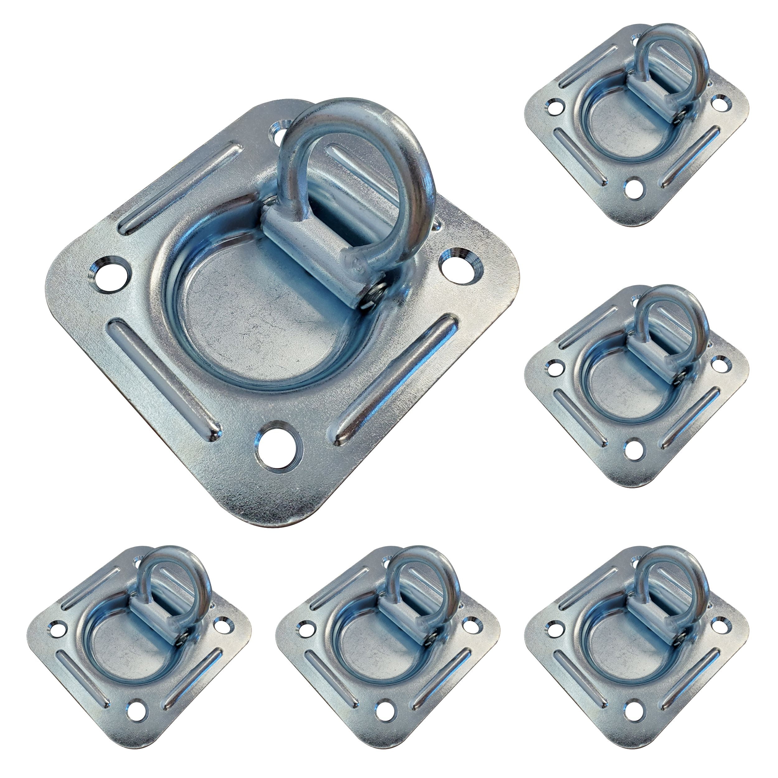 Mega Cargo Control 6 Pack Zinc Plated Recessed Floor Tie Down D Ring ...