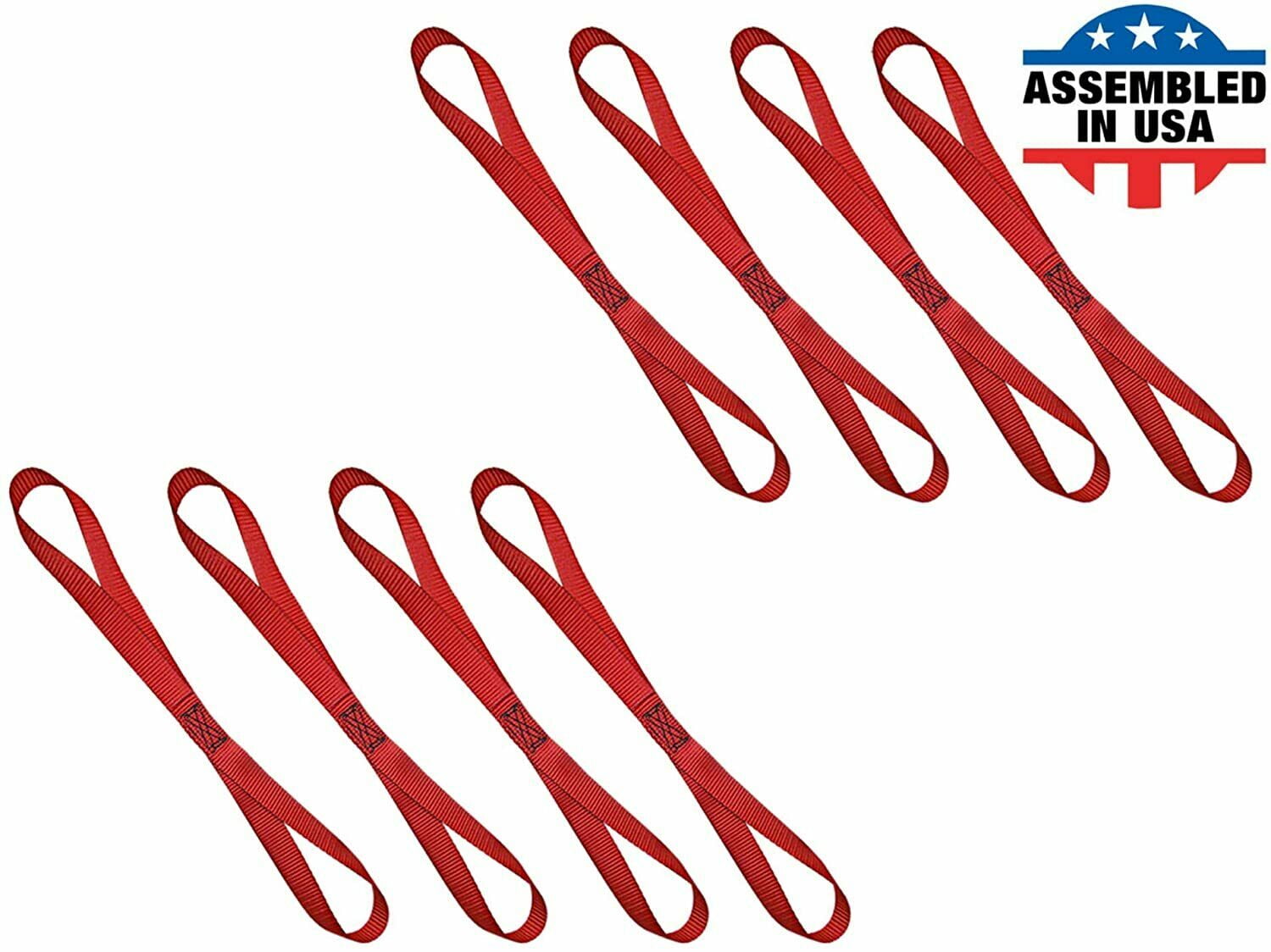 Mega Cargo Control USA 1" x 18" Soft Loop Tie Down Strap - (8 Pack) WLL ...