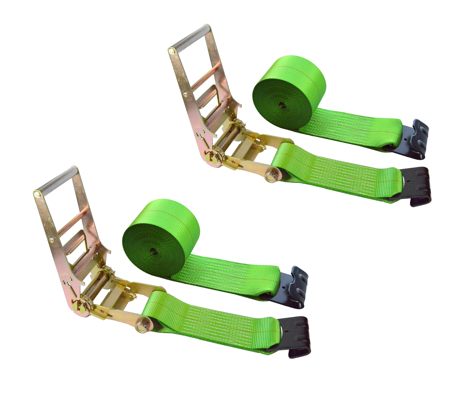 Mega Cargo Control USA 2 Pack 4" x30' Ratchet Strap w/Flat Hook Flatbed ...