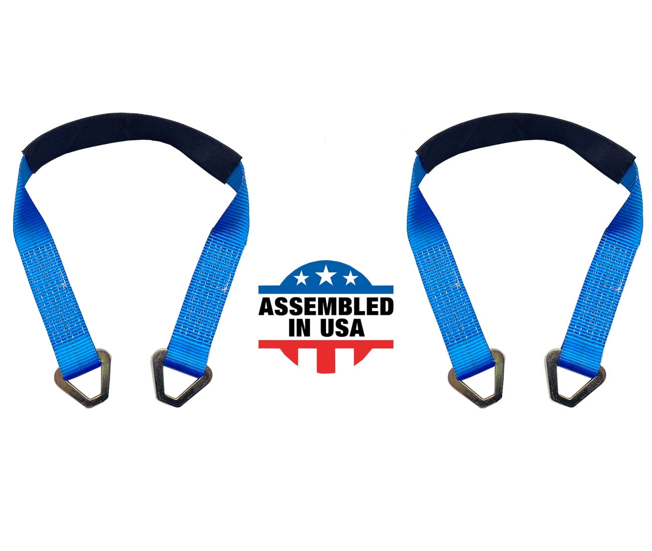 Mega Cargo Control USA 2” x 36” Off-Road Axle Tie-Down Straps (2-Pack) - WLL: 3333 lbs - Blue ...