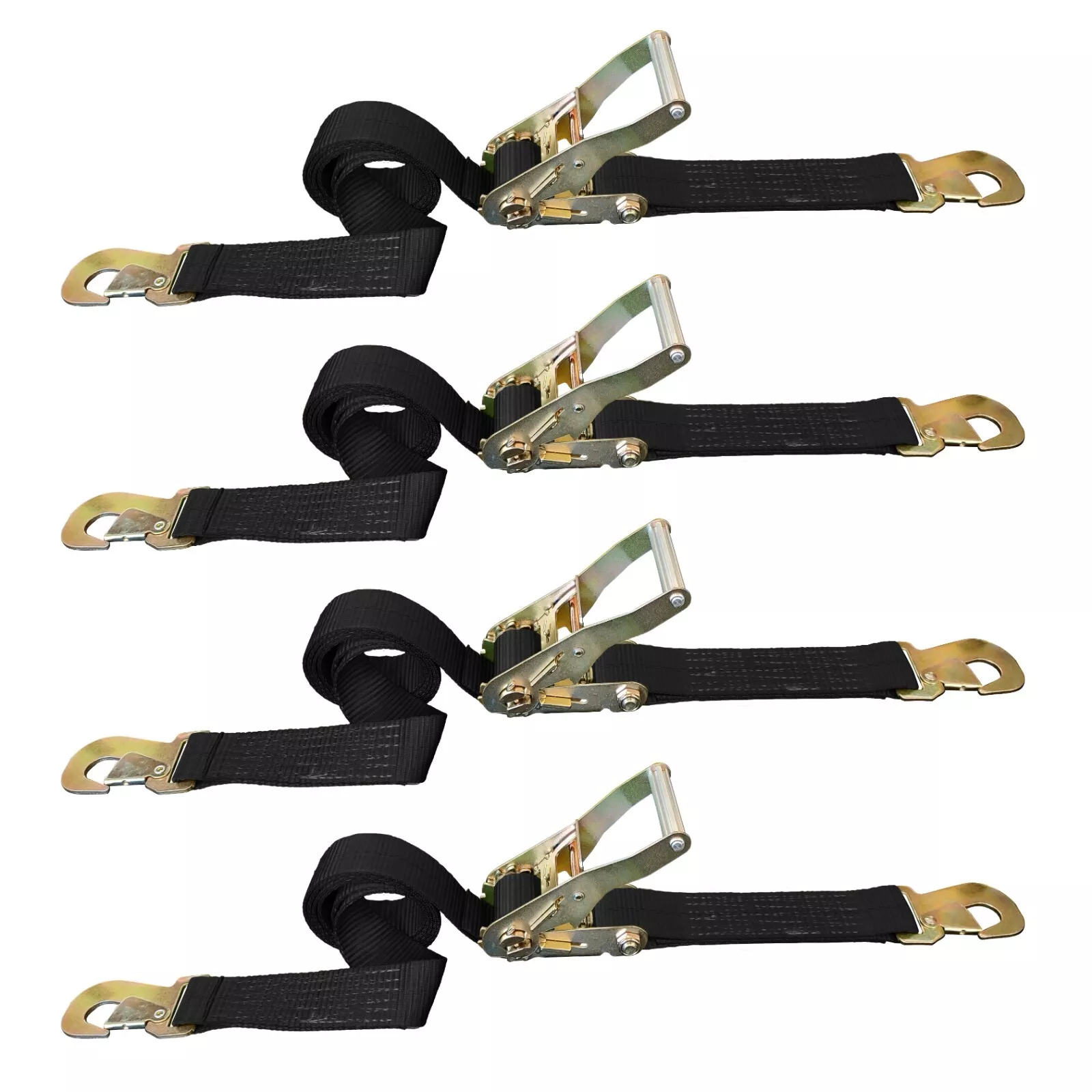 Mega Cargo Control USA 2" x 8' Ratchet Strap W/ Flat Snap Hook - (4 ...