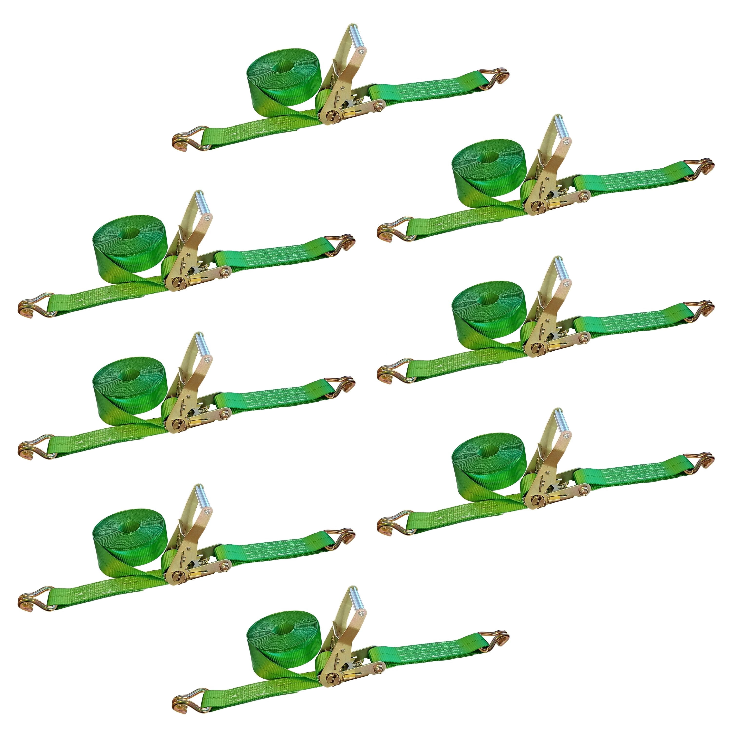 Mega Cargo Control USA 8 Pack Heavy Duty 2" x 30' Ratchet Tie Down ...