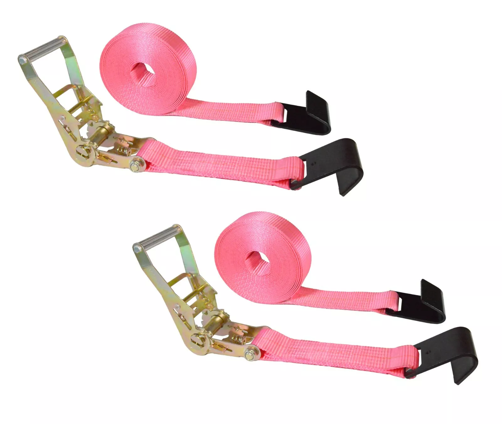 Mega Cargo Control USA 2 Pack Heavy Duty 2" x 50' Ratchet Strap Flat ...