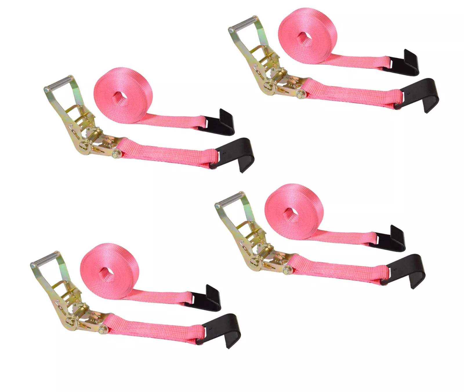 Mega Cargo Control USA Heavy Duty 2" x 40'-60' Ratchet Strap Flat Hook ...