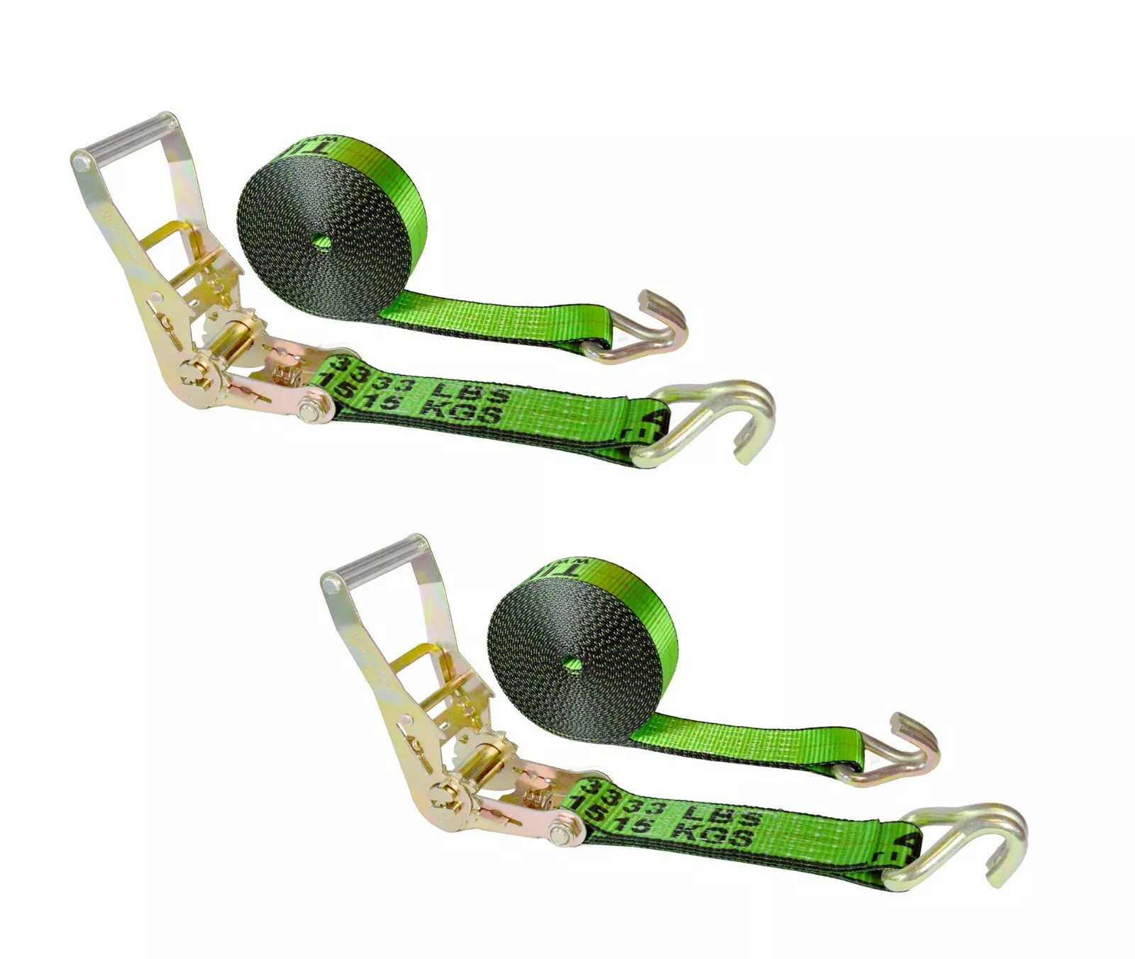 Mega Cargo Control USA Heavy Duty 2" x 60' Ratchet Strap J Hook Flatbed ...