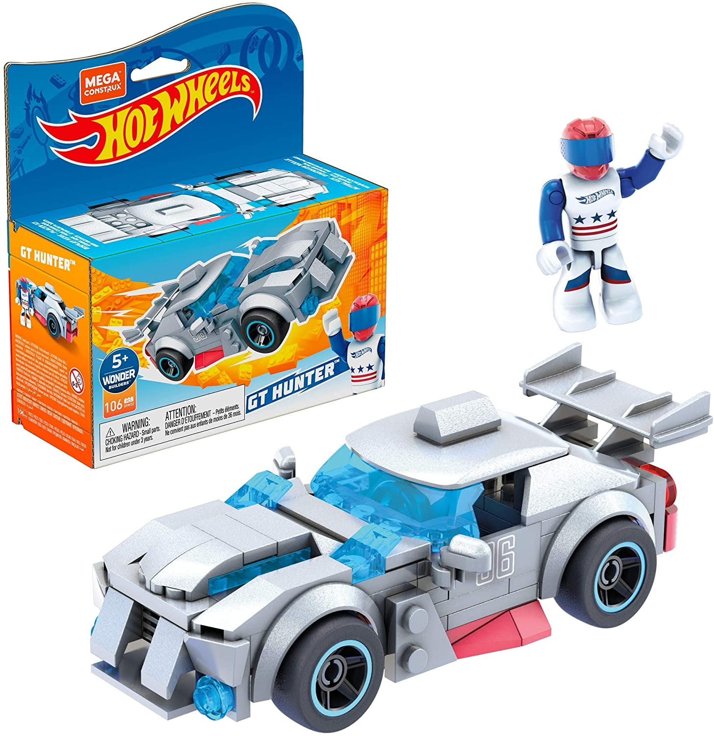 Mega Construx Hot Wheels Gt Hunter Construction Set Building Toys For