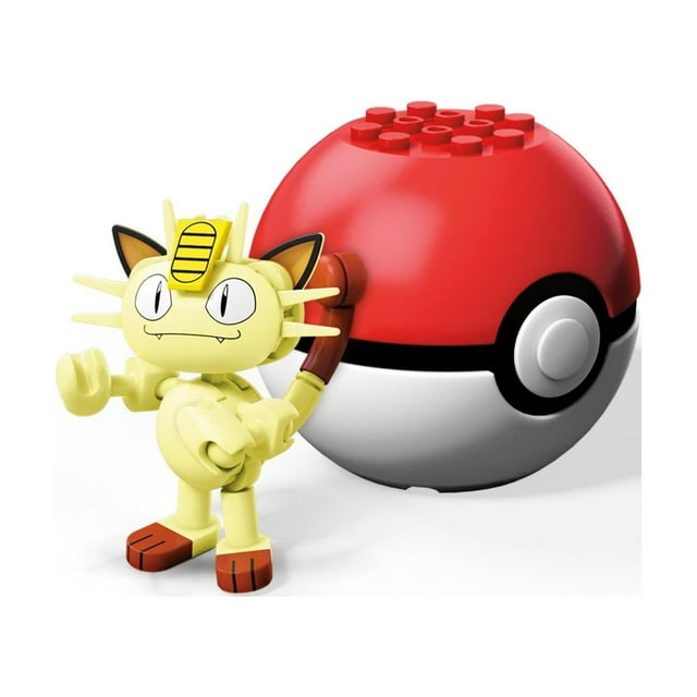 Mega Construx Pokemon Buildable Meowth Figure & Poke Ball - Walmart.com