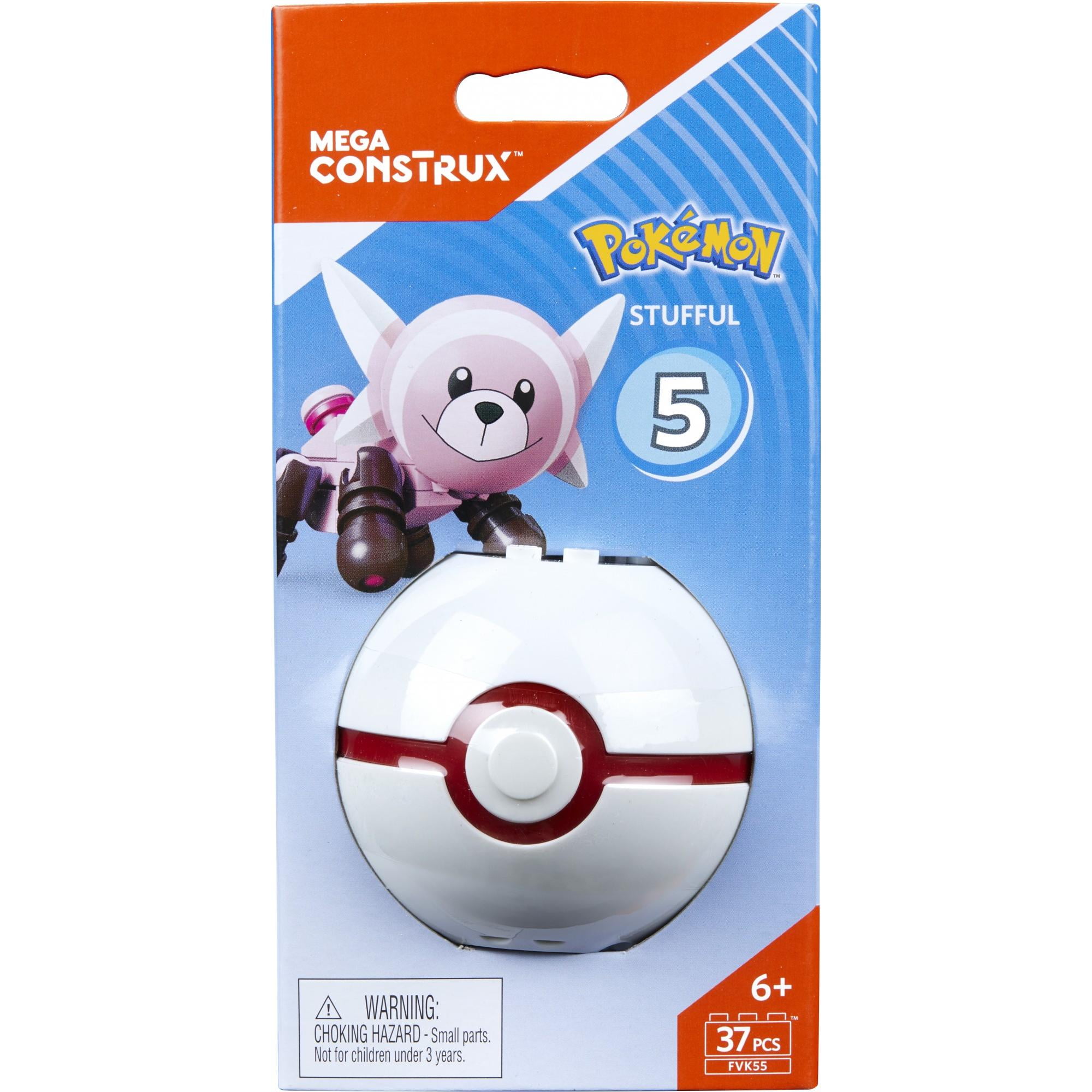 Mega Construx Pokemon Stufful Figure - Buildable Poke Ball - Walmart.com