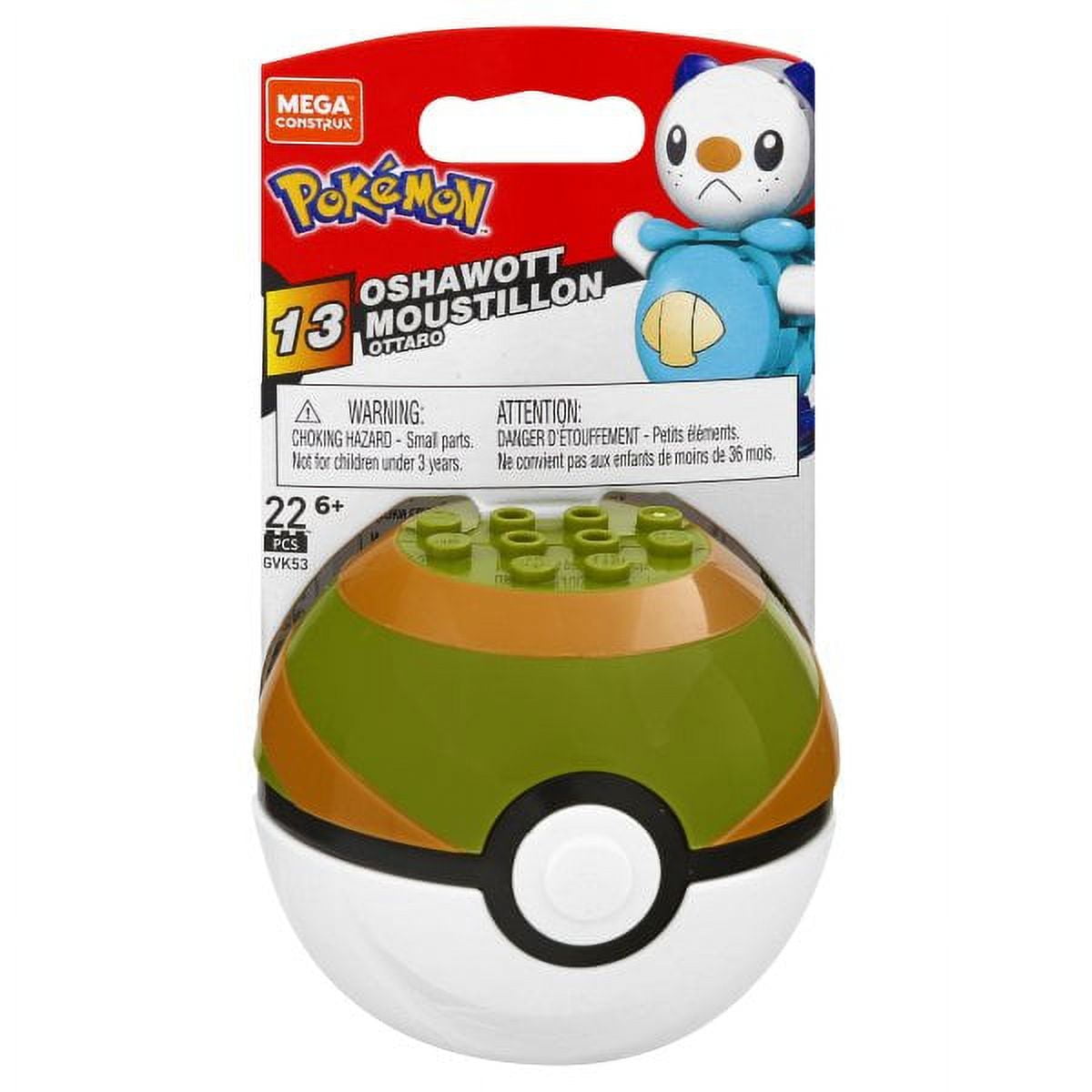 Mega Construx Pokemon Building Toy Figure - Oshawott ~ 22 Piece ...