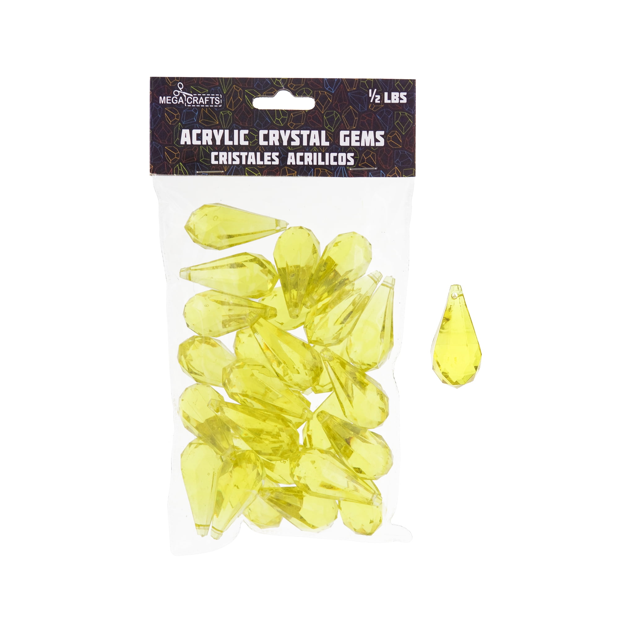 Mega Crafts - 1/2 lb Acrylic Tear Drops Gold | Plastic Glass Gems For ...