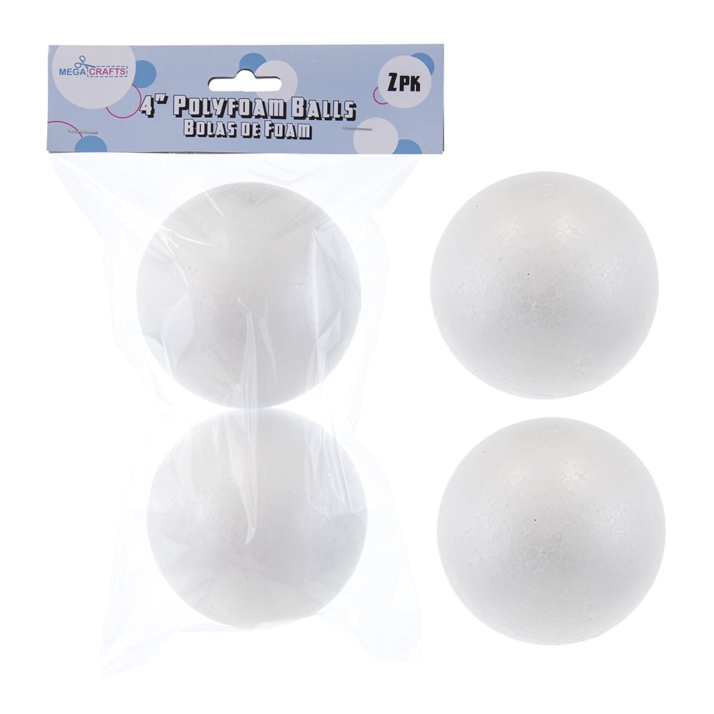 Mega Crafts, Poly Craft Foam Balls, 4'' Inch, 2 Pack - Walmart.com