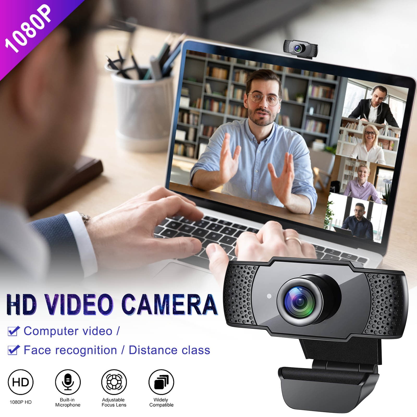 Mega Discount, Webcam, Full HD 1080P Mini Camera with Microphone, USB ...